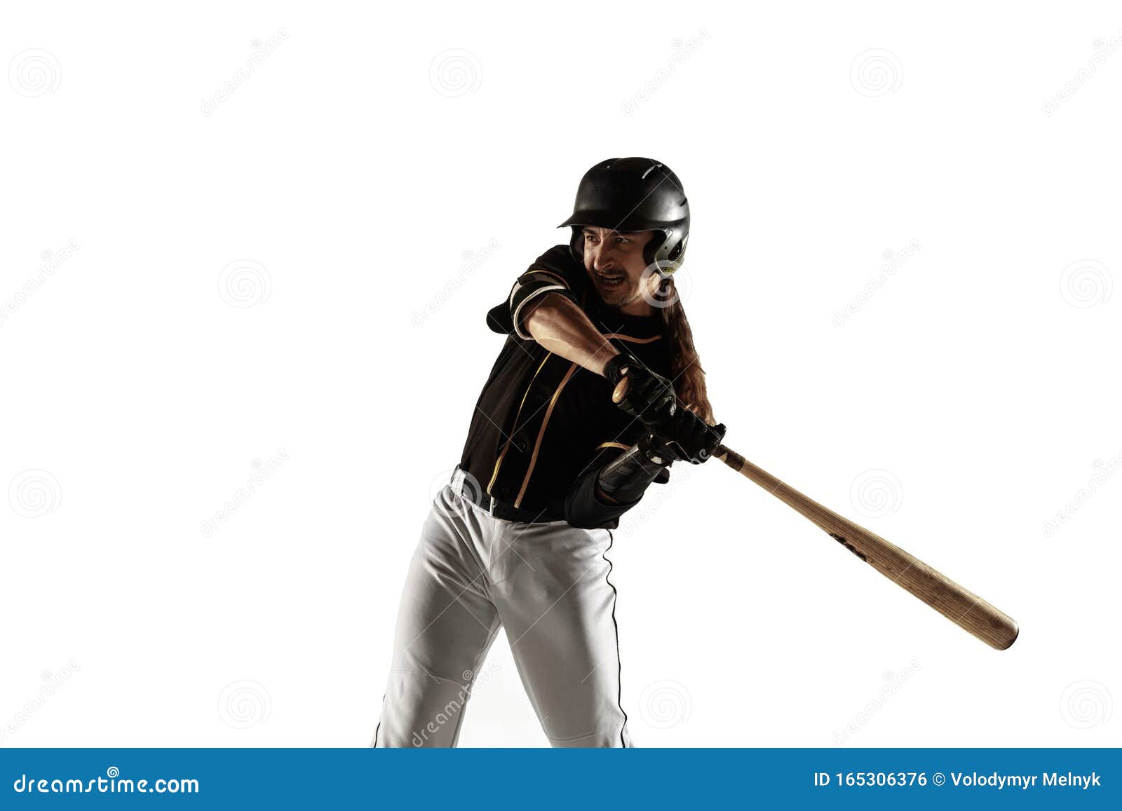 Baseball Player, Pitcher in a Black Uniform Practicing on a White ...