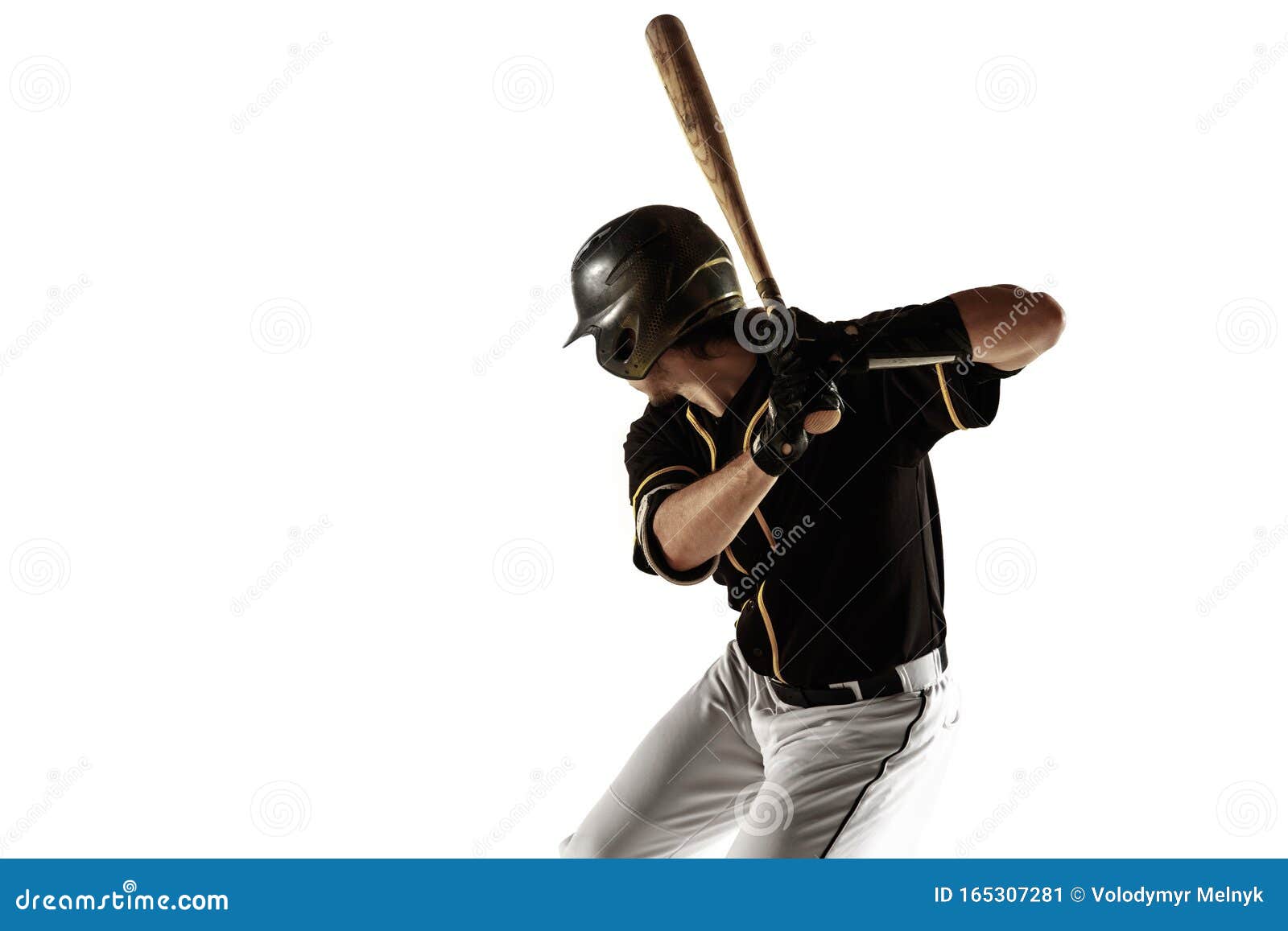 Baseball Player, Pitcher in a Black Uniform Practicing on a White ...