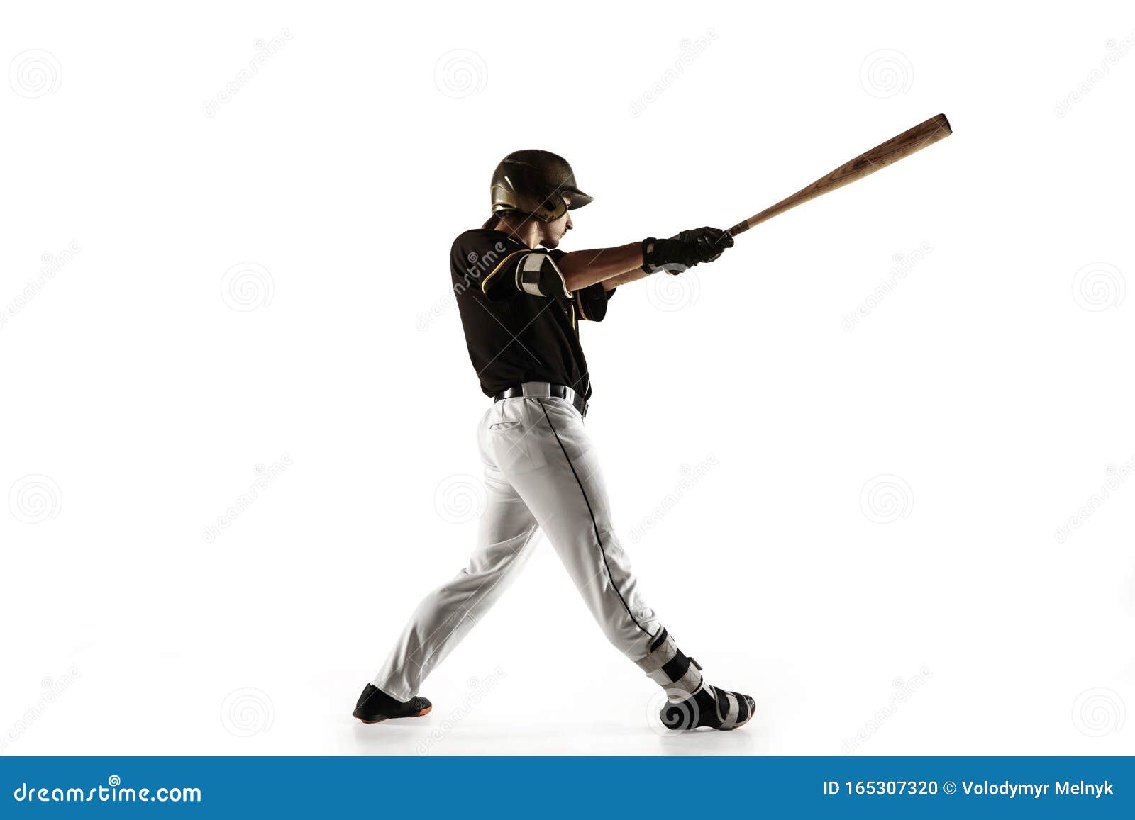 Baseball Player, Pitcher in a Black Uniform Practicing on a White ...