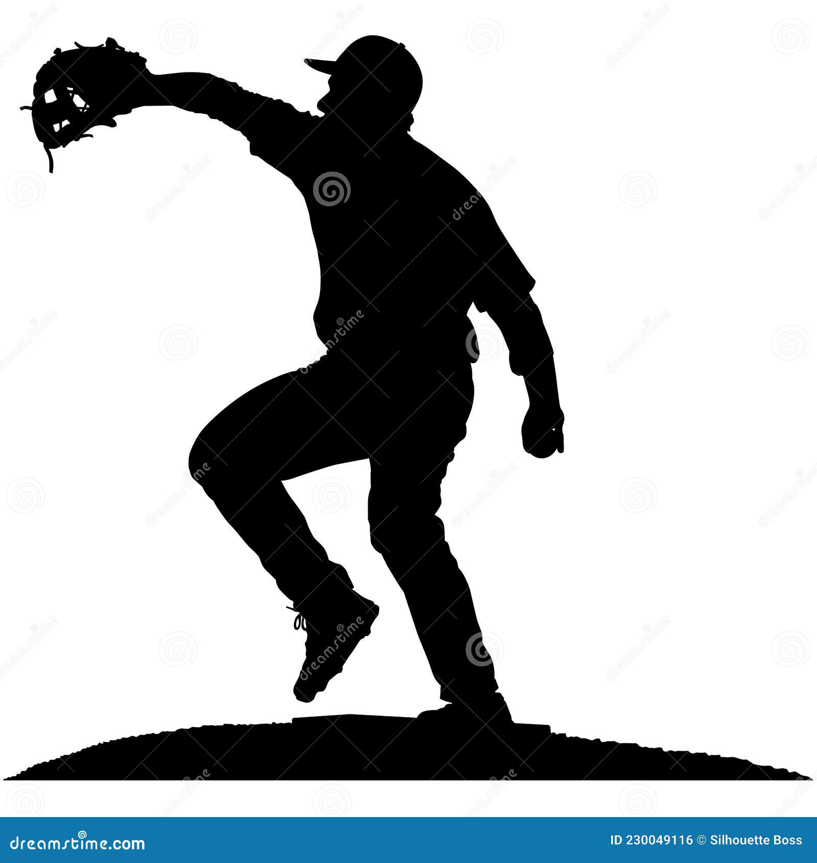 Baseball Player, Pitcher While Throwing Ball. Pitcher Throwing A Ball ...