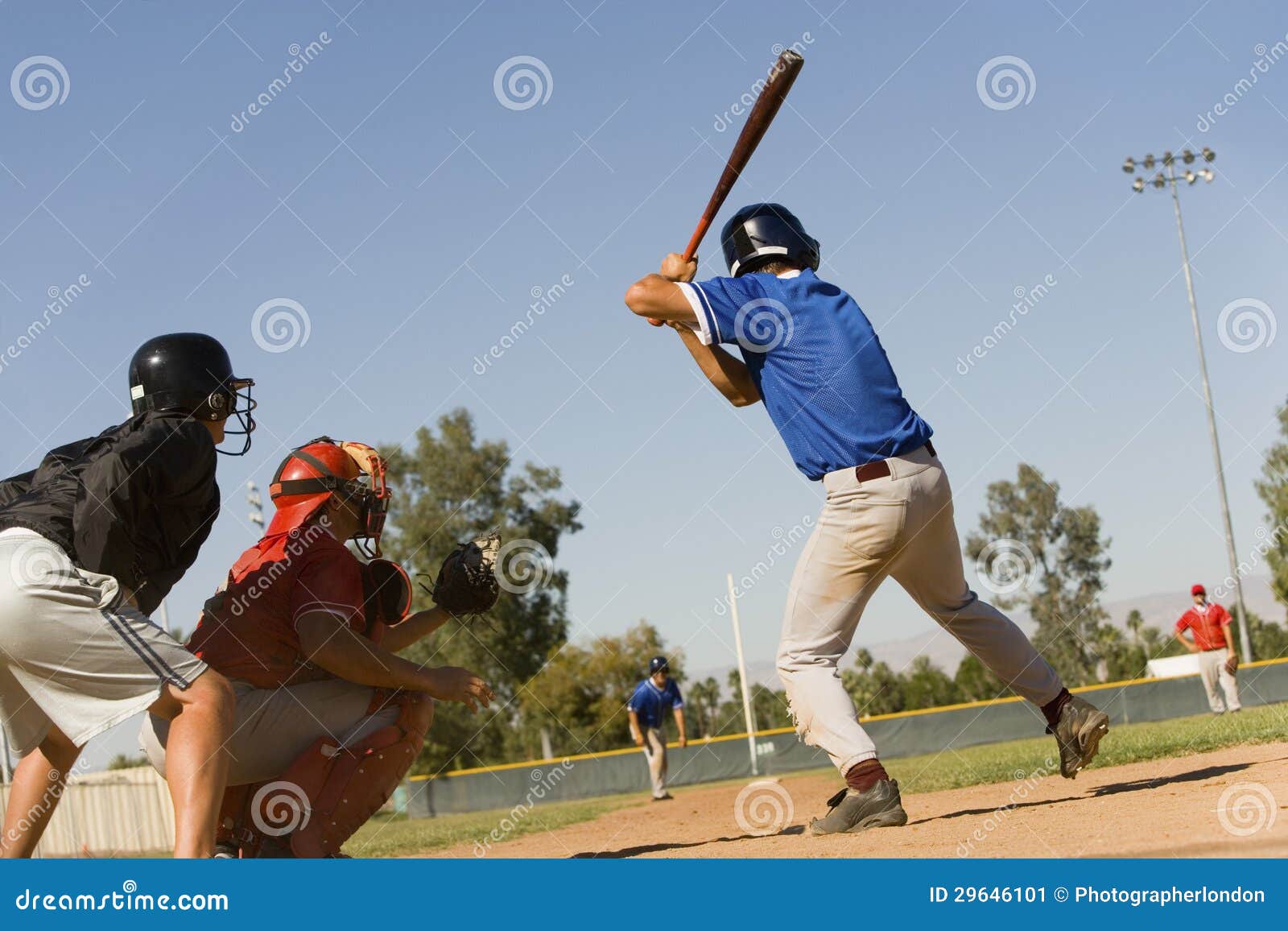 Baseball Player Ready for Strike Stock Image - Image of people, playing ...