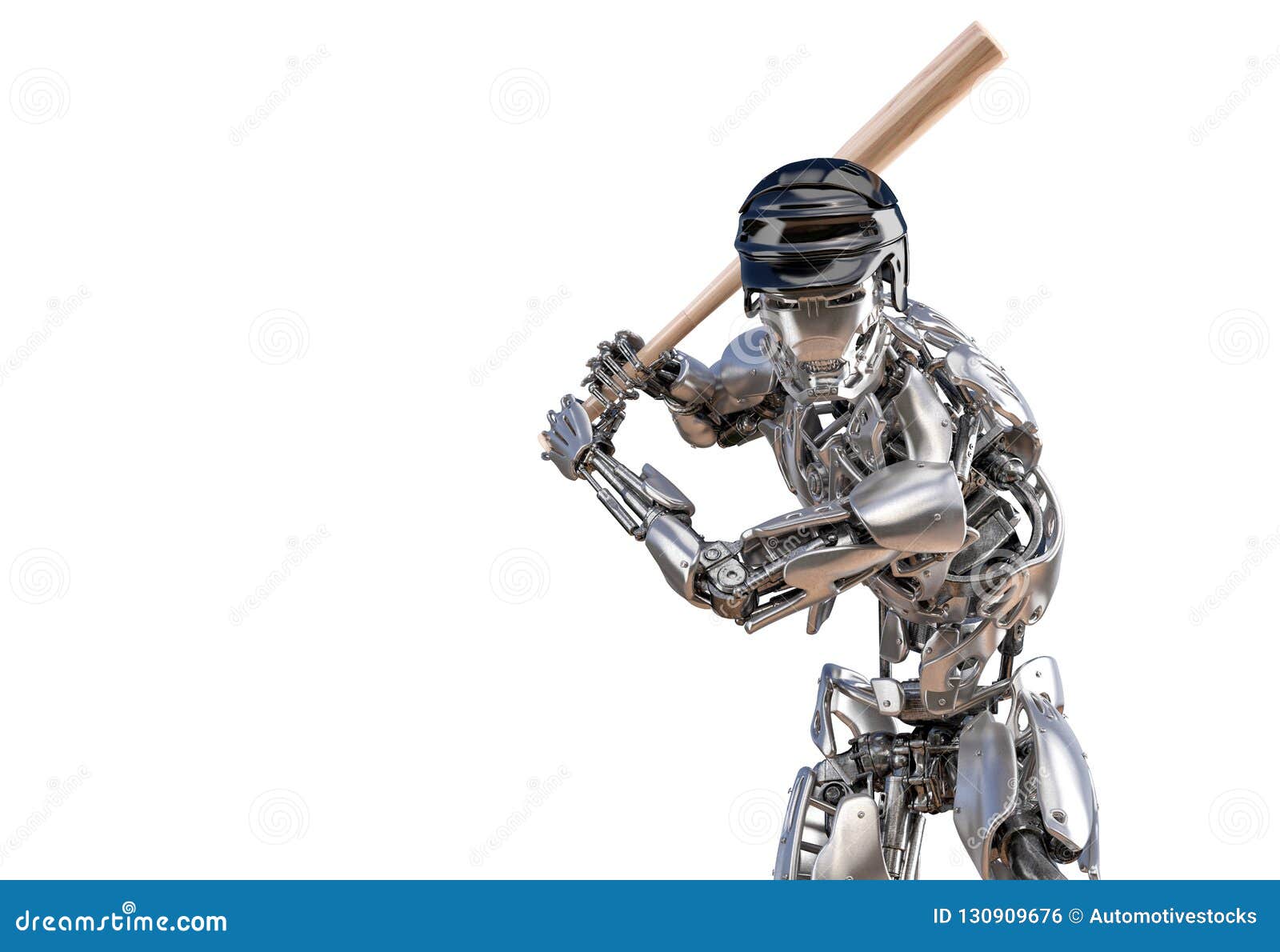 Baseball Player Robot. Human And Cyborg Robotic Integration Concept ...