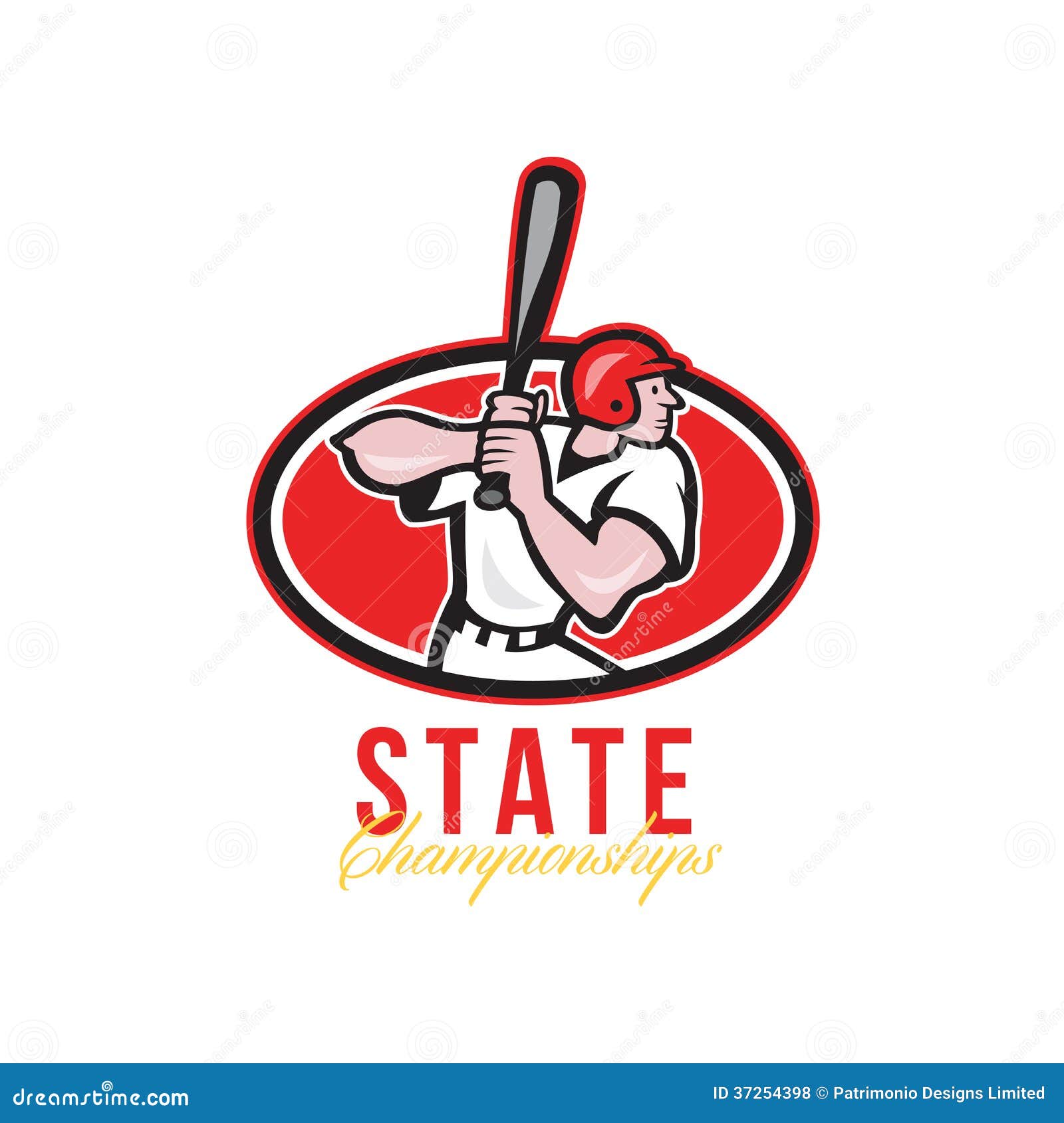 Baseball Player State Championships Stock Illustration - Illustration ...