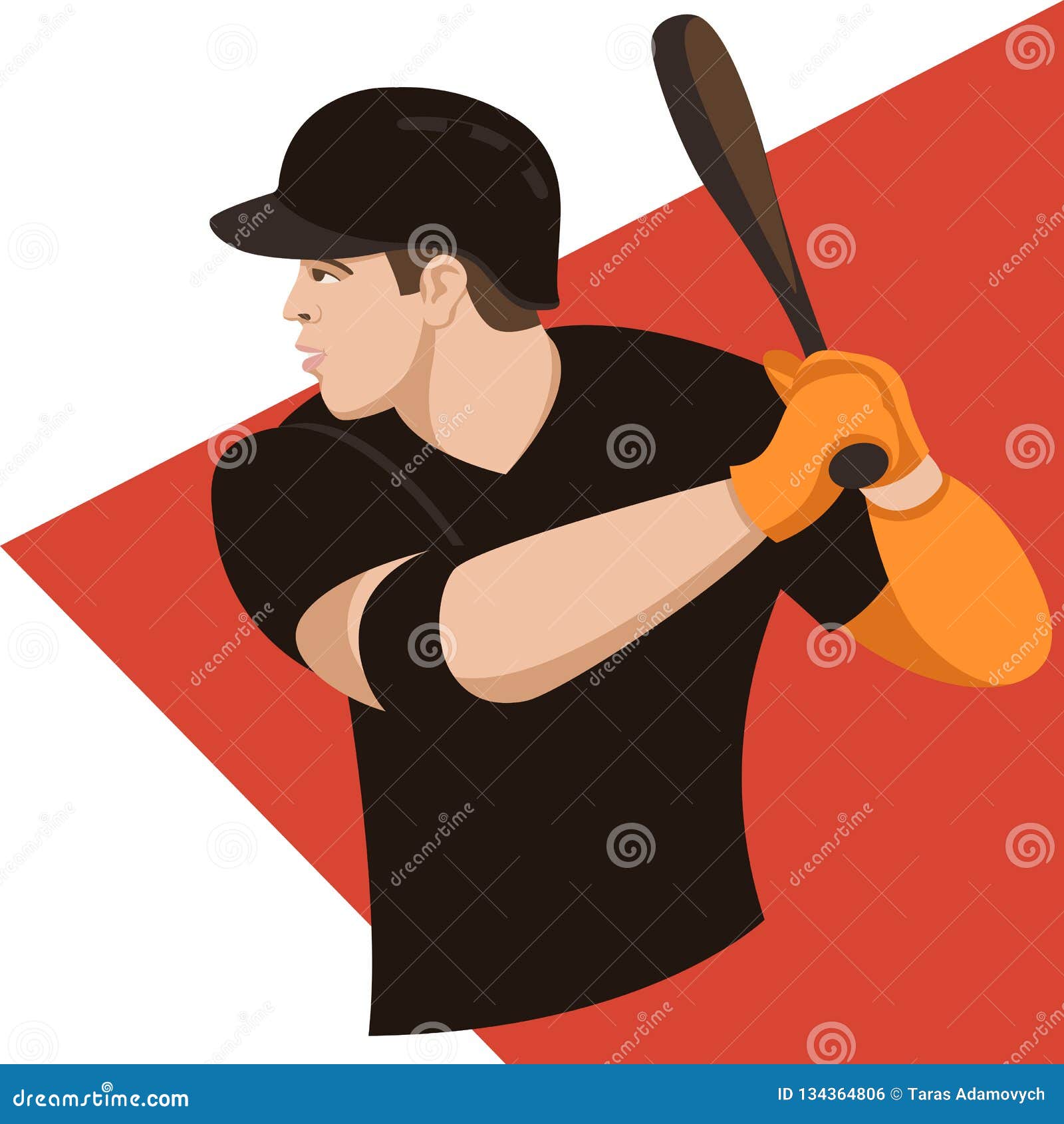 Baseball Player, Vector Illustration , Flat Style Stock Vector ...