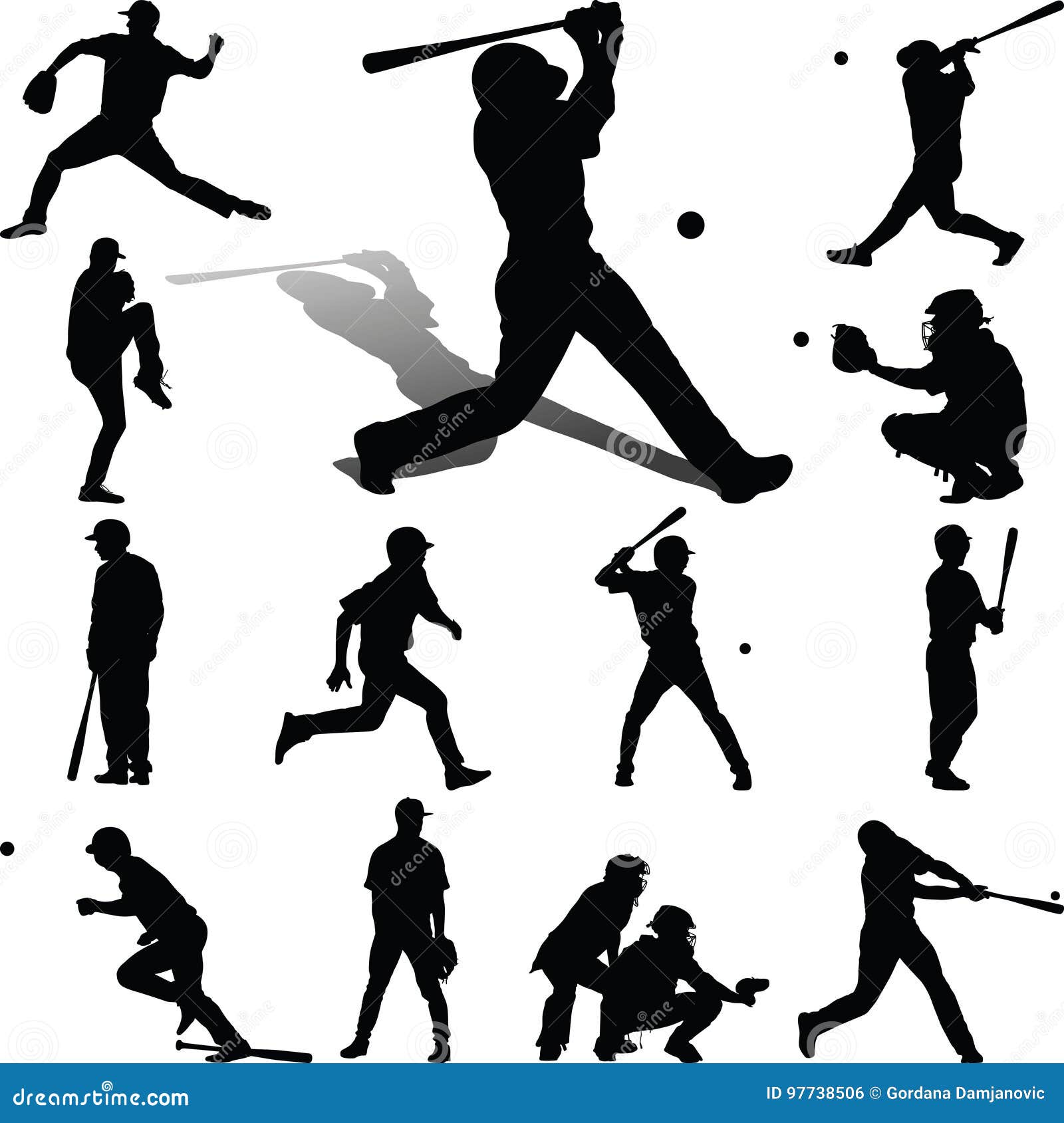 Baseball player vector stock vector. Illustration of field - 97738506