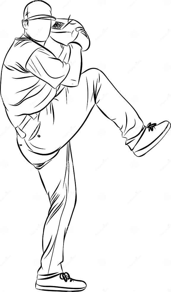 Baseball Players in Dynamic Action in Action Stock Illustration ... Baseball Players in Dynamic Action in Action Stock Illustration ...