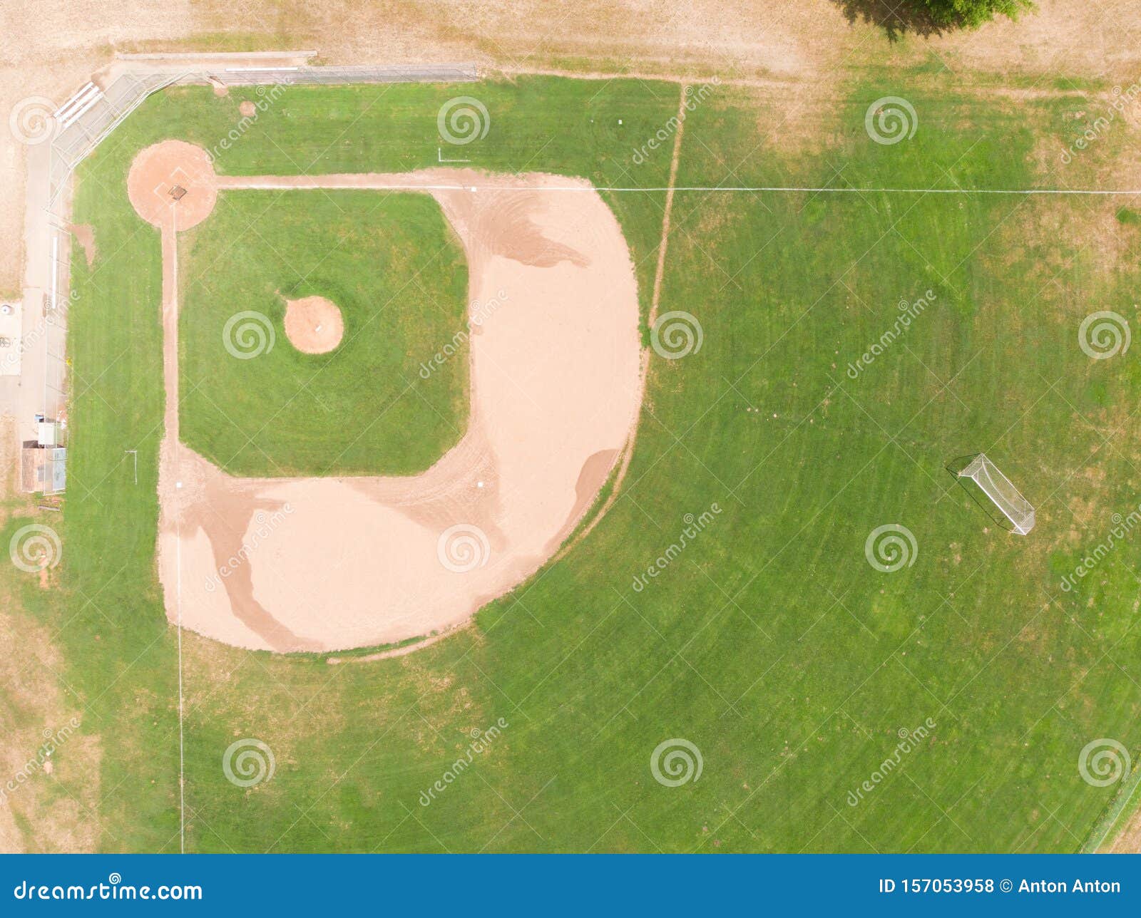 Baseball Playing Field, Shot from a High Point, Shot from a Height ...