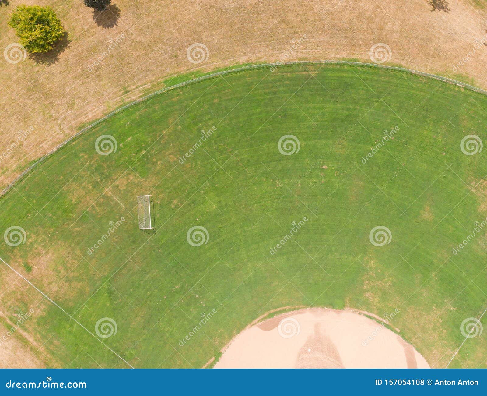 Baseball Playing Field, Shot from a High Point, Shot from a Height ...