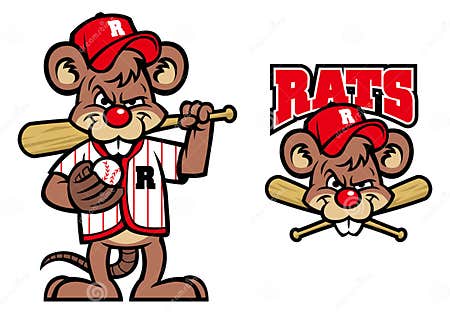 Baseball rats mascot stock vector. Illustration of mouse - 45145486
