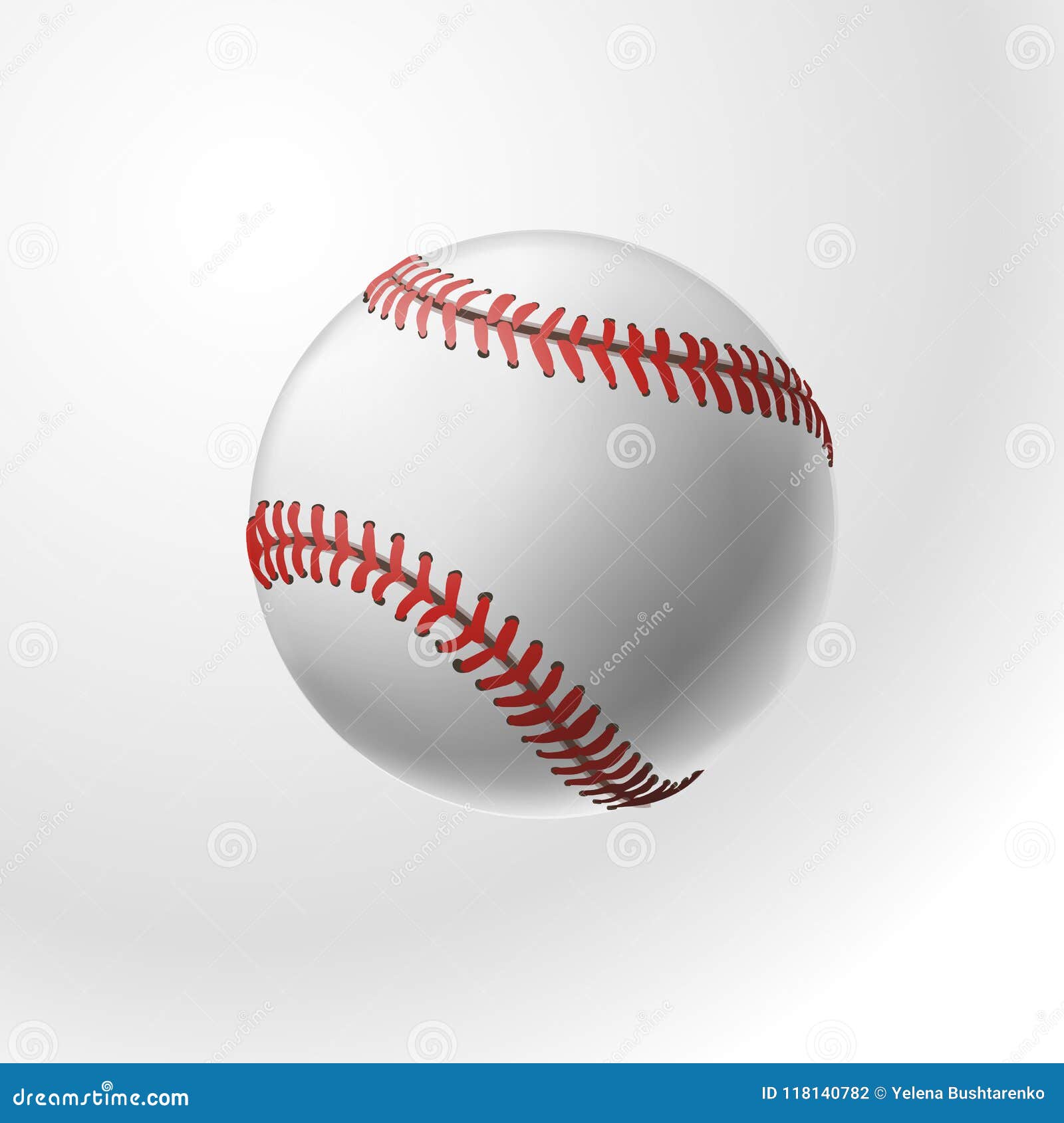 Baseball Realistic Ball on White Background Stock Vector - Illustration ...