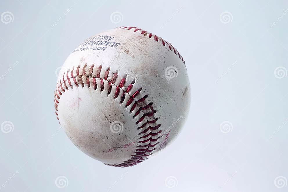 Baseball with Red Stitches Image Isolated on Solid Background Stock ...
