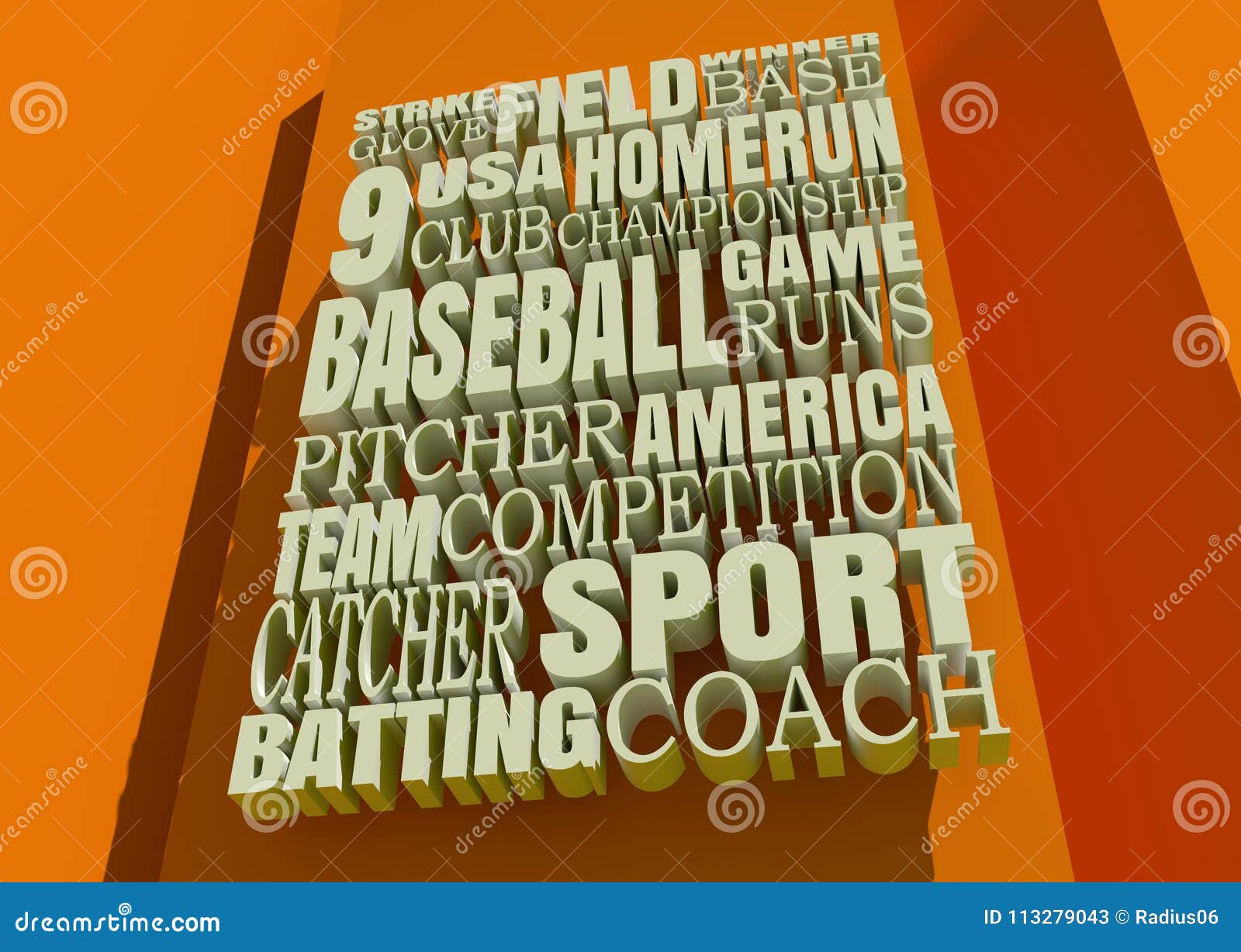 Baseball Relative Words Cloud Stock Illustration - Illustration of ...