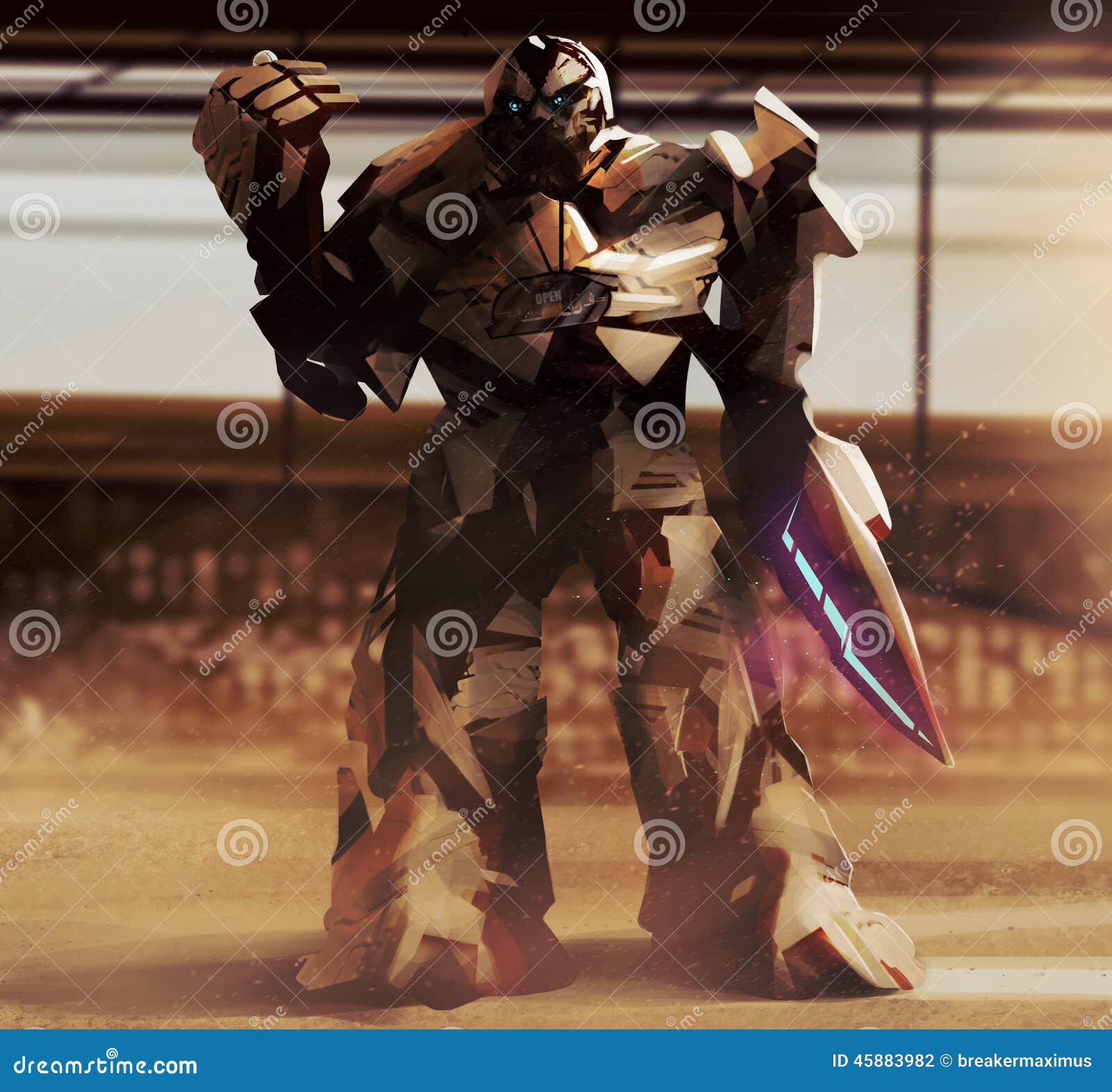 Baseball Robot Transformer Creature. Stock Illustration - Illustration ...