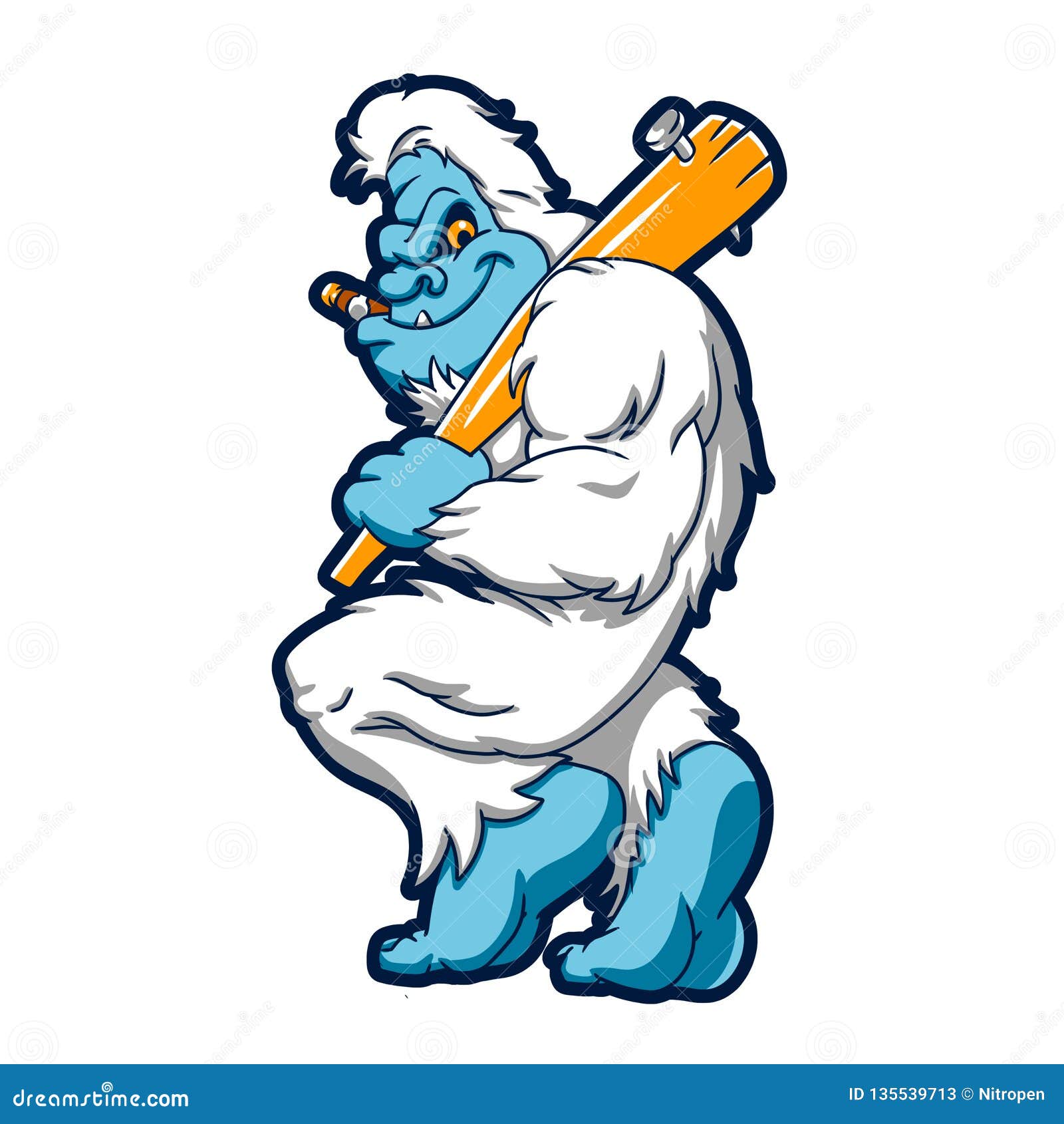 Baseball sasquatch stock illustration. Illustration of winter - 135539713