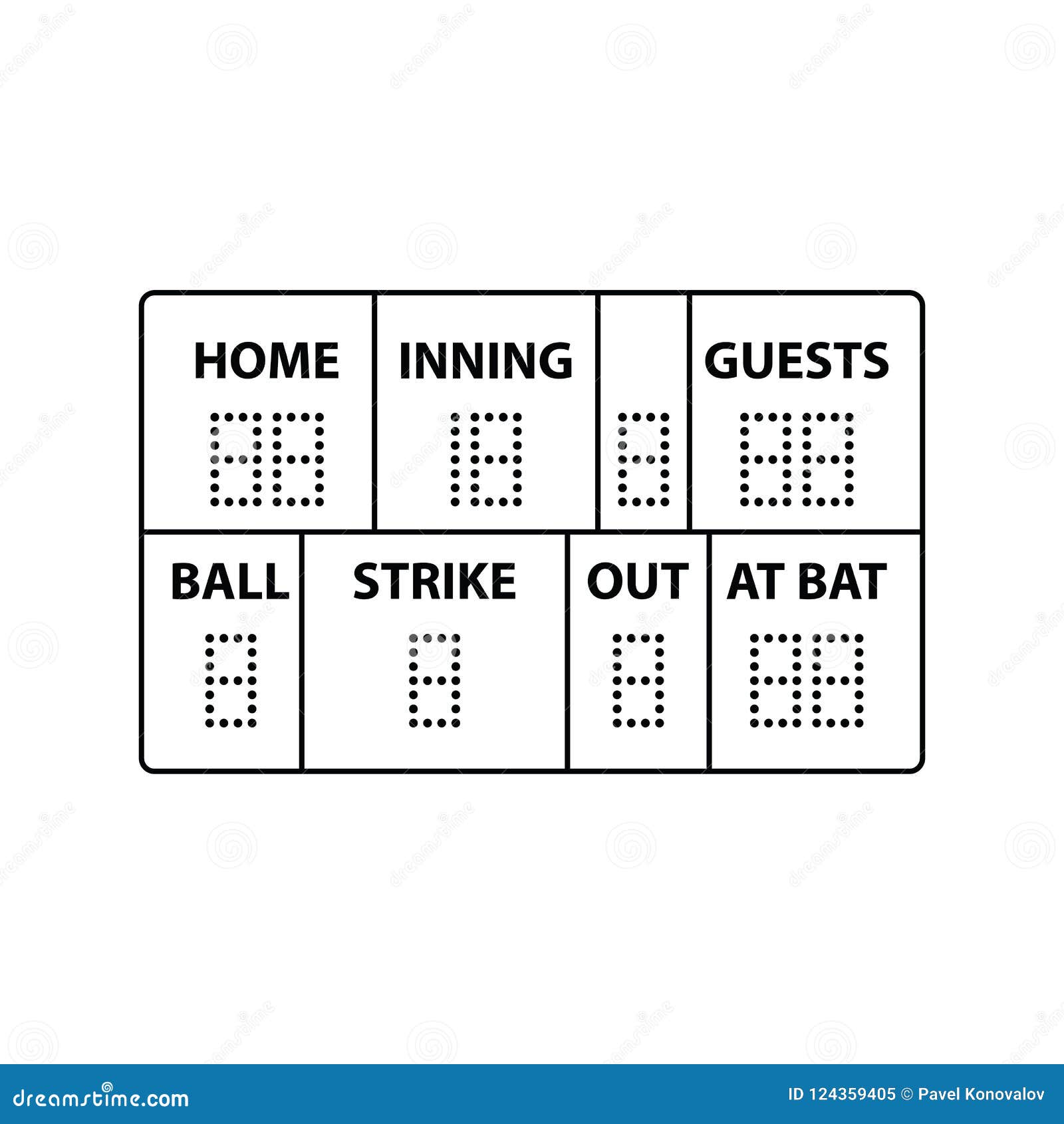 Baseball scoreboard icon stock vector. Illustration of guest - 124359405