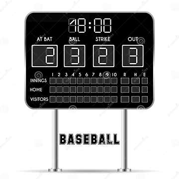 Baseball scoreboard stock vector. Illustration of guest - 99223231