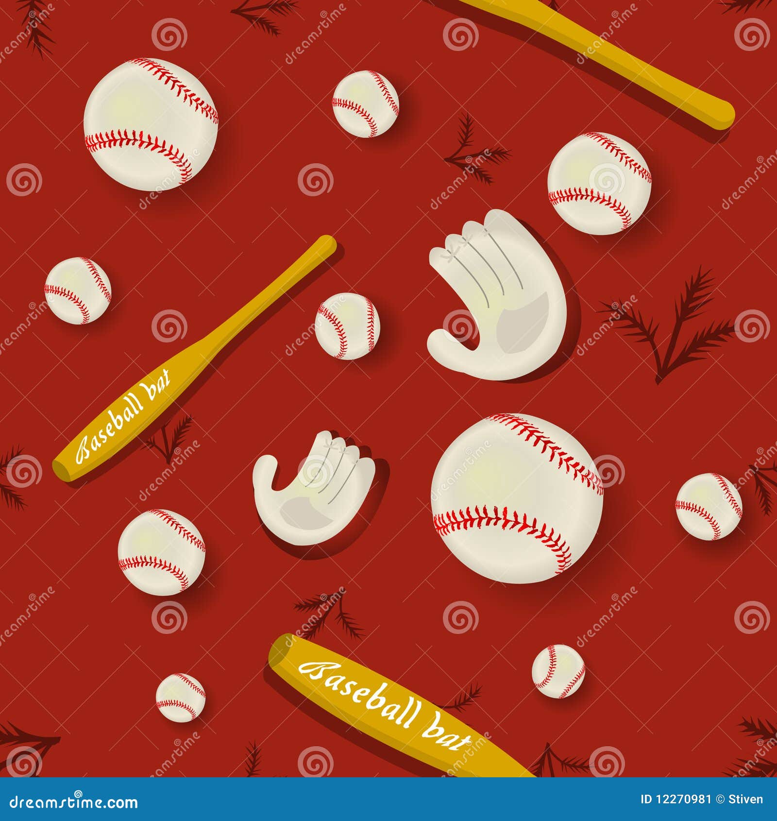 Baseball Seamless Pattern. Cute Doodle Hand Drawn Baseballs Background ...