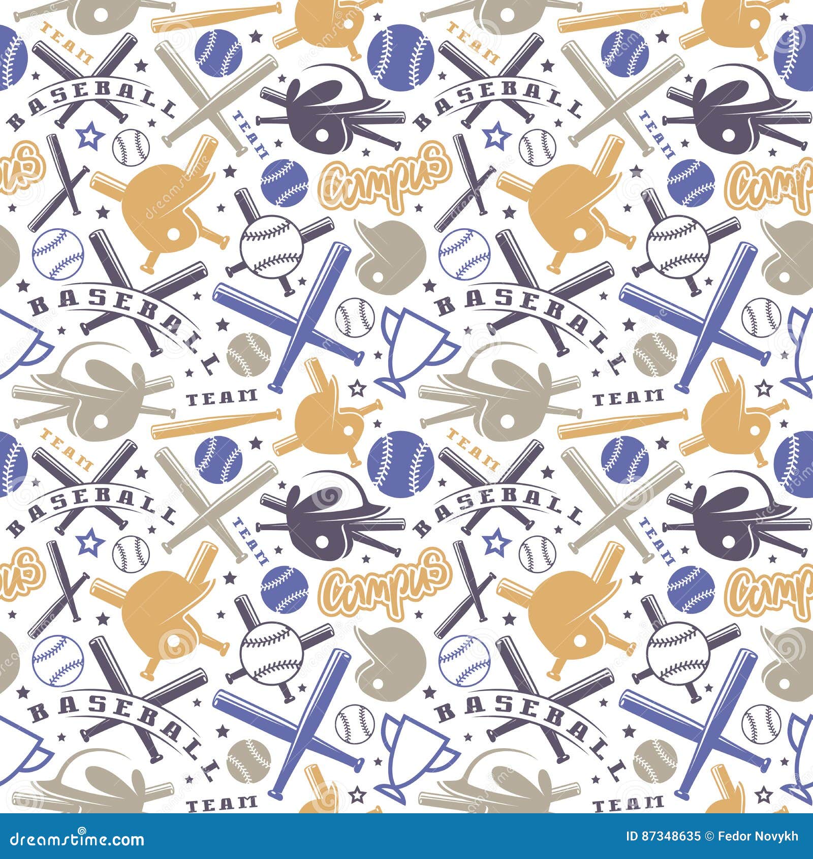 Baseball seamless pattern stock vector. Illustration of wallpaper ...