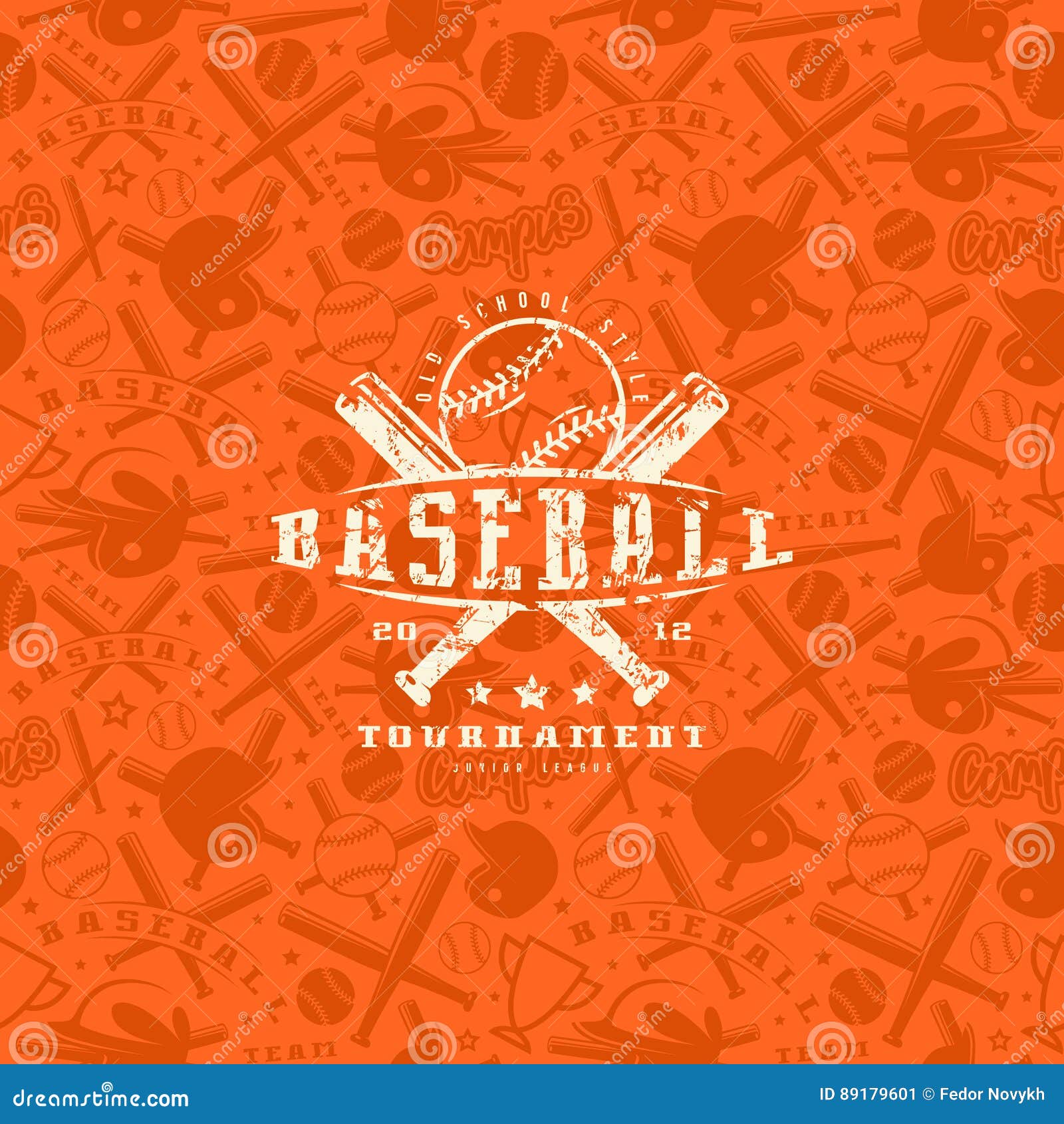 Baseball Seamless Pattern and Emblem Stock Vector - Illustration of ...