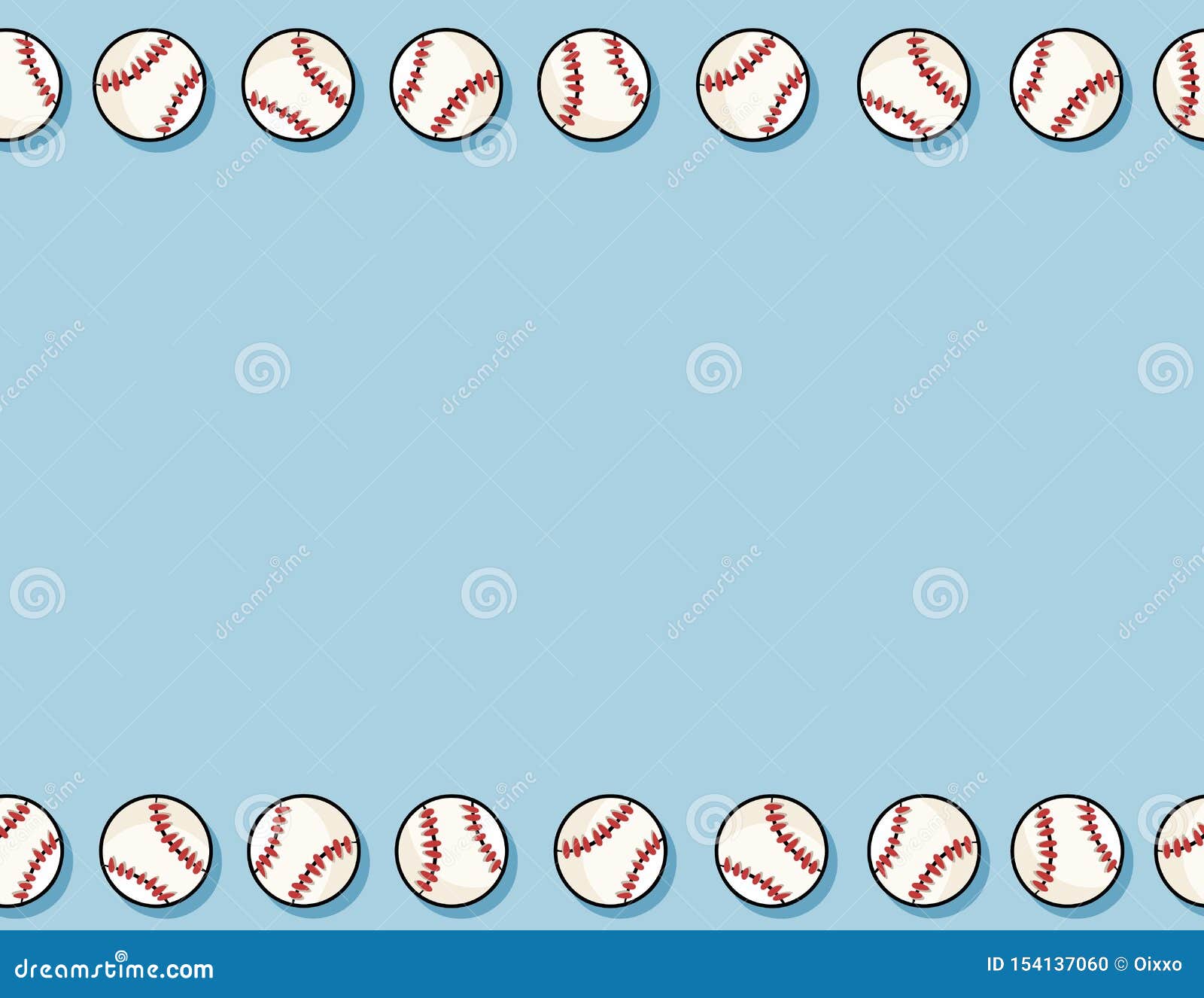 Baseball Seamless Pattern. Letter Template. Cute Doodle Hand Drawn ...