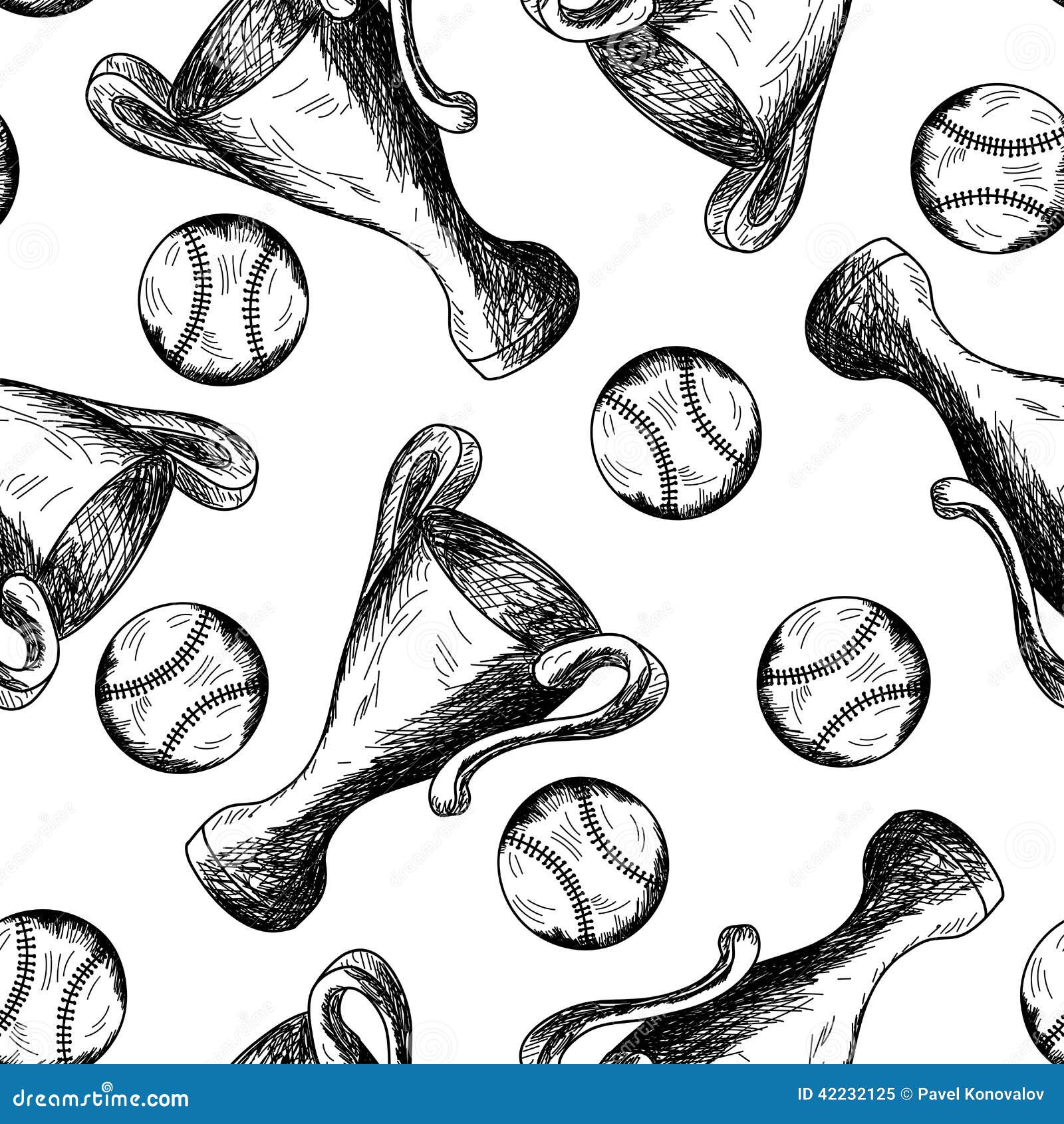 Baseball seamless pattern stock vector. Illustration of base - 42232125