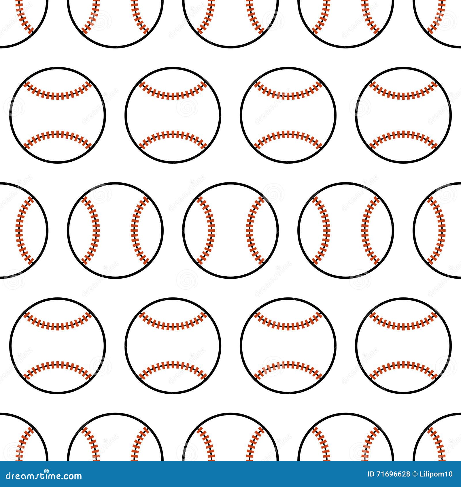 Baseball. Seamless Pattern with Sport Balls. Vector Stock Vector ...