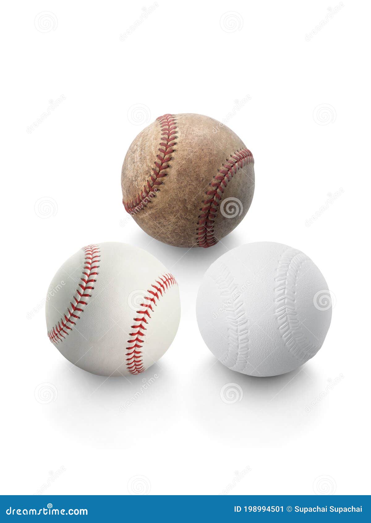 Baseball Isolated on White Background Stock Image - Image of play ...