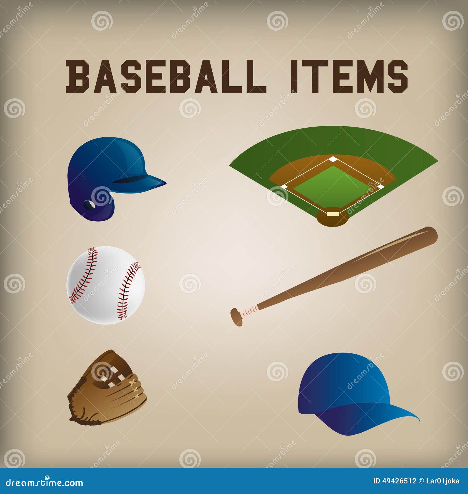 Baseball Items Cartoon Vector | CartoonDealer.com #18452893
