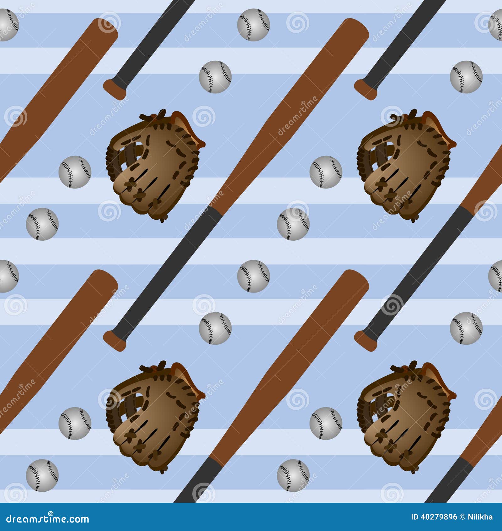 Baseball Set Seamless Background Design Stock Illustration ...