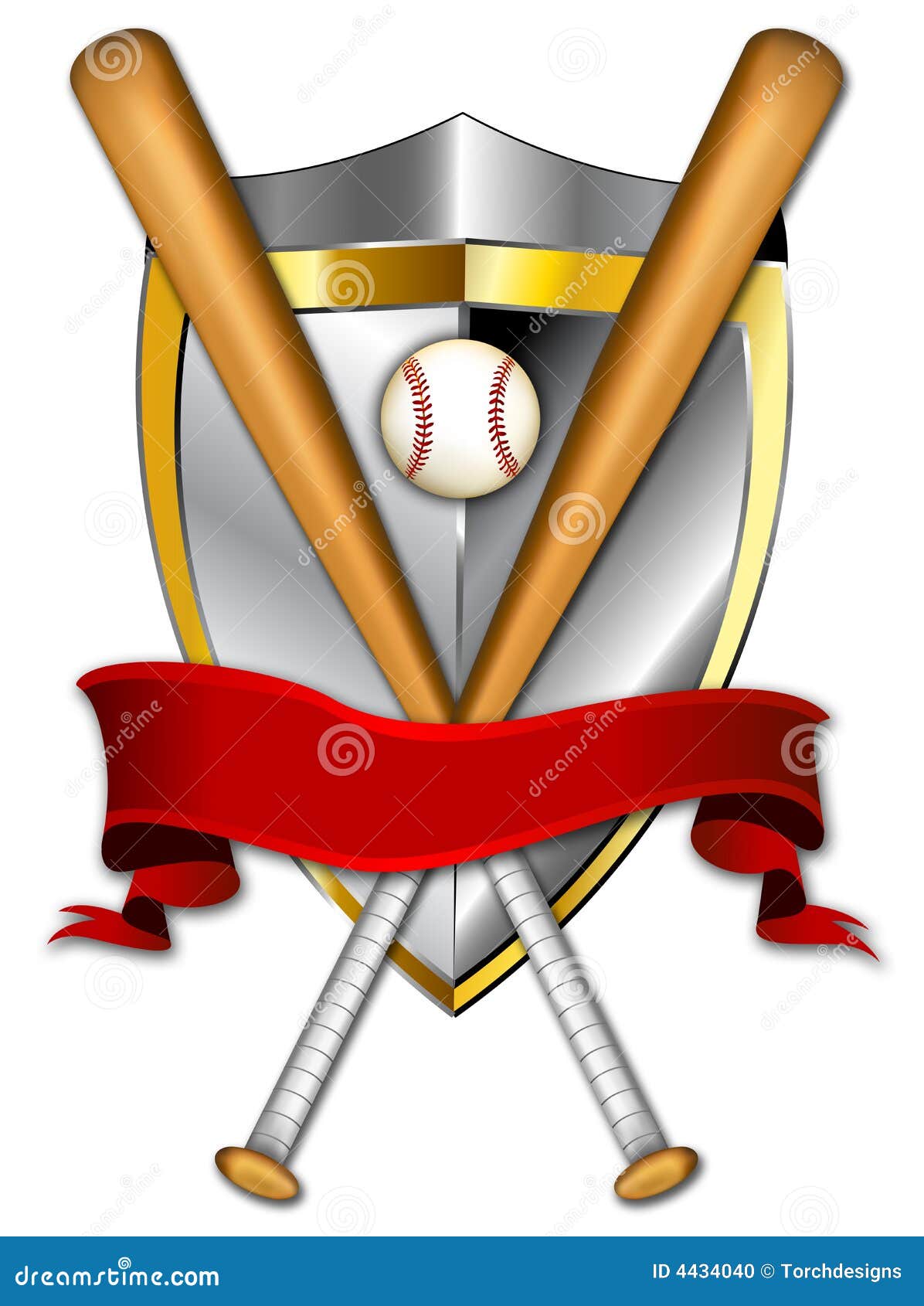 Baseball Shield Banner Illustration Stock Illustration - Illustration ...
