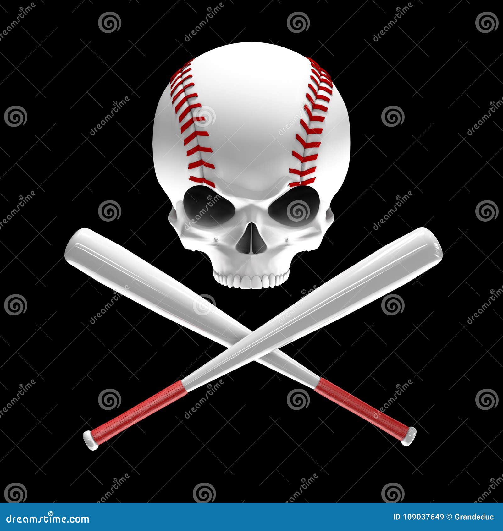 Baseball Skull And Cross Bats 3 Stock Photography | CartoonDealer.com ...