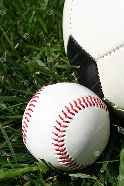 Baseball and Soccerball stock photo. Image of green, sport - 773152