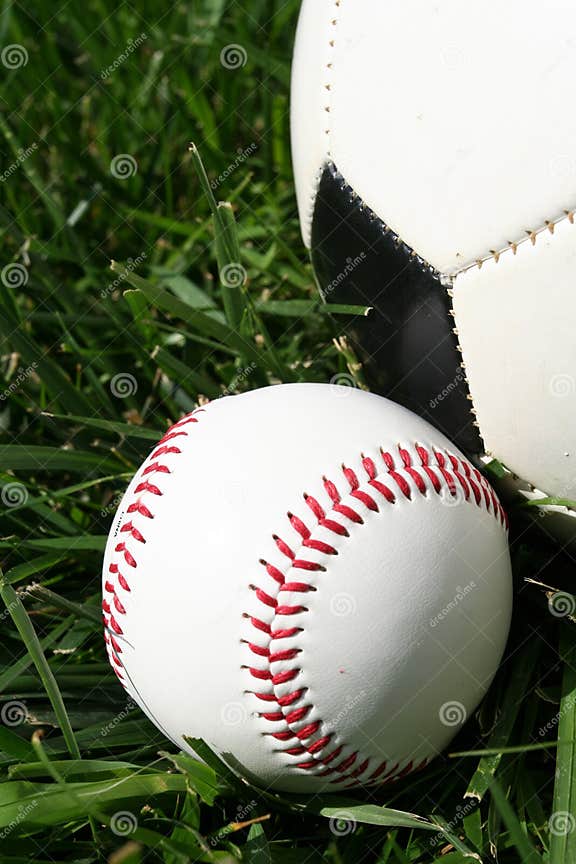 Baseball and Soccerball stock photo. Image of green, sport - 773152