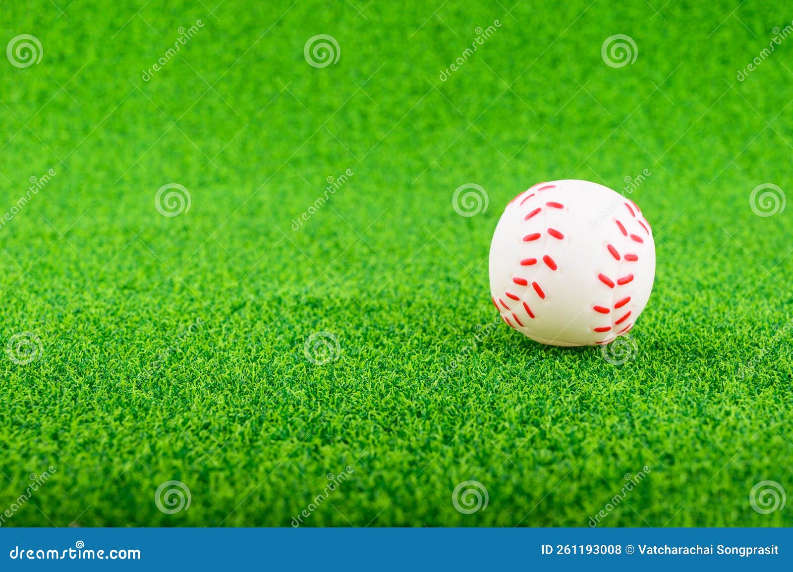 Baseball or Softball Put on the Green Grass Stock Photo - Image of ...