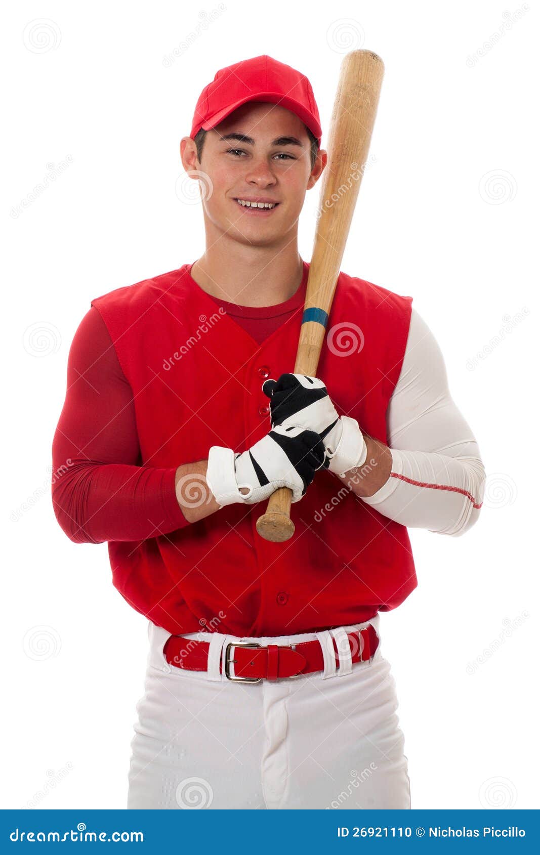 Baseball-Spieler stockfoto. Bild von uniform, stehen - 26921110