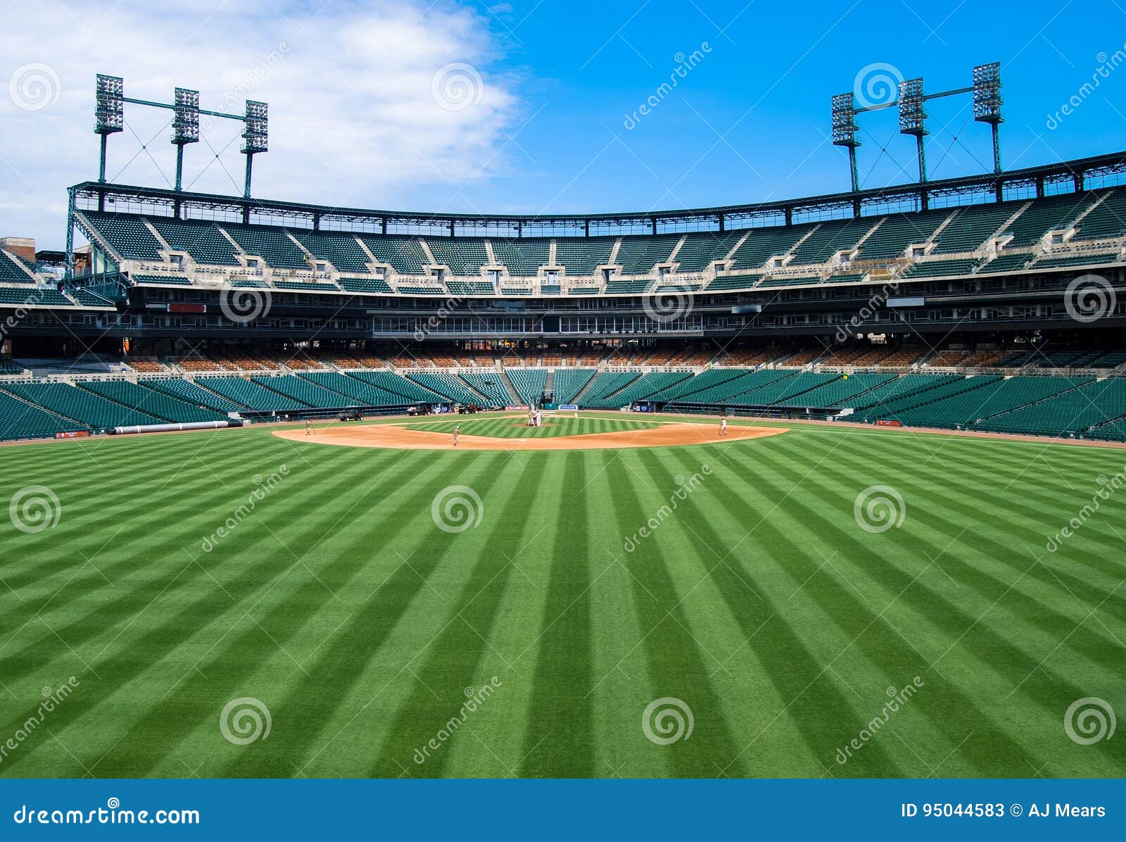 Baseball-Stadions-Außenfeld-Ansicht Stockbild - Bild von mode, gebläse ...