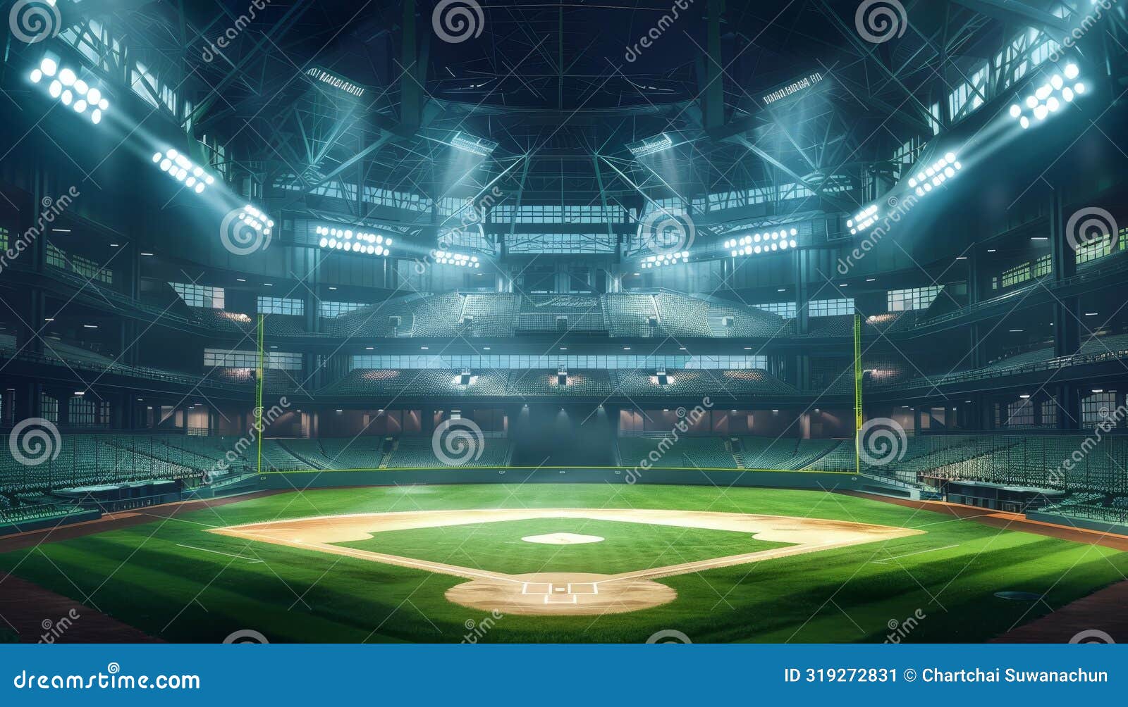 At A Baseball Stadium, A Large Group Of Spectators Enjoy Watching A ...