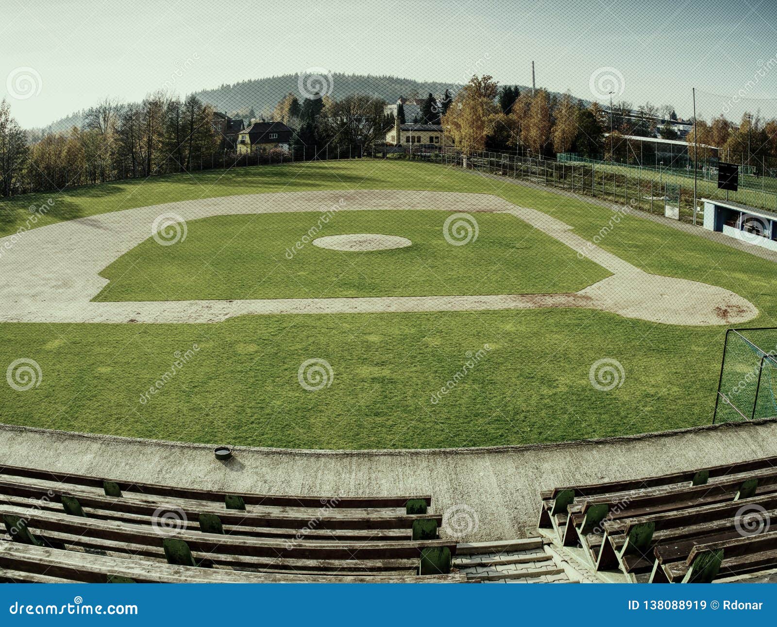 Baseball Stadium. Green Grass on Baseball Field Stock Image - Image of ...