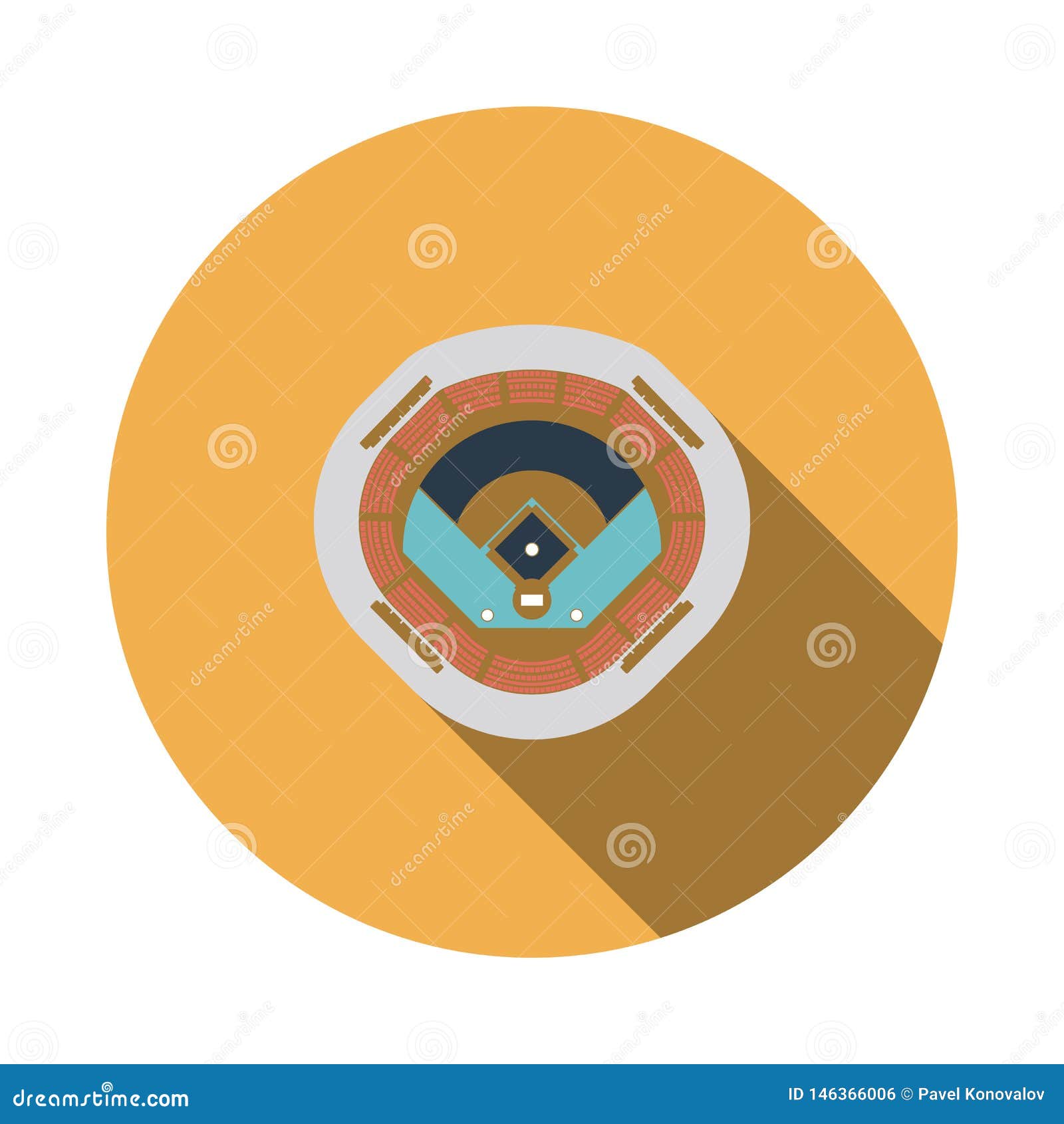 Baseball Stadium Icon stock vector. Illustration of crowd - 146366006