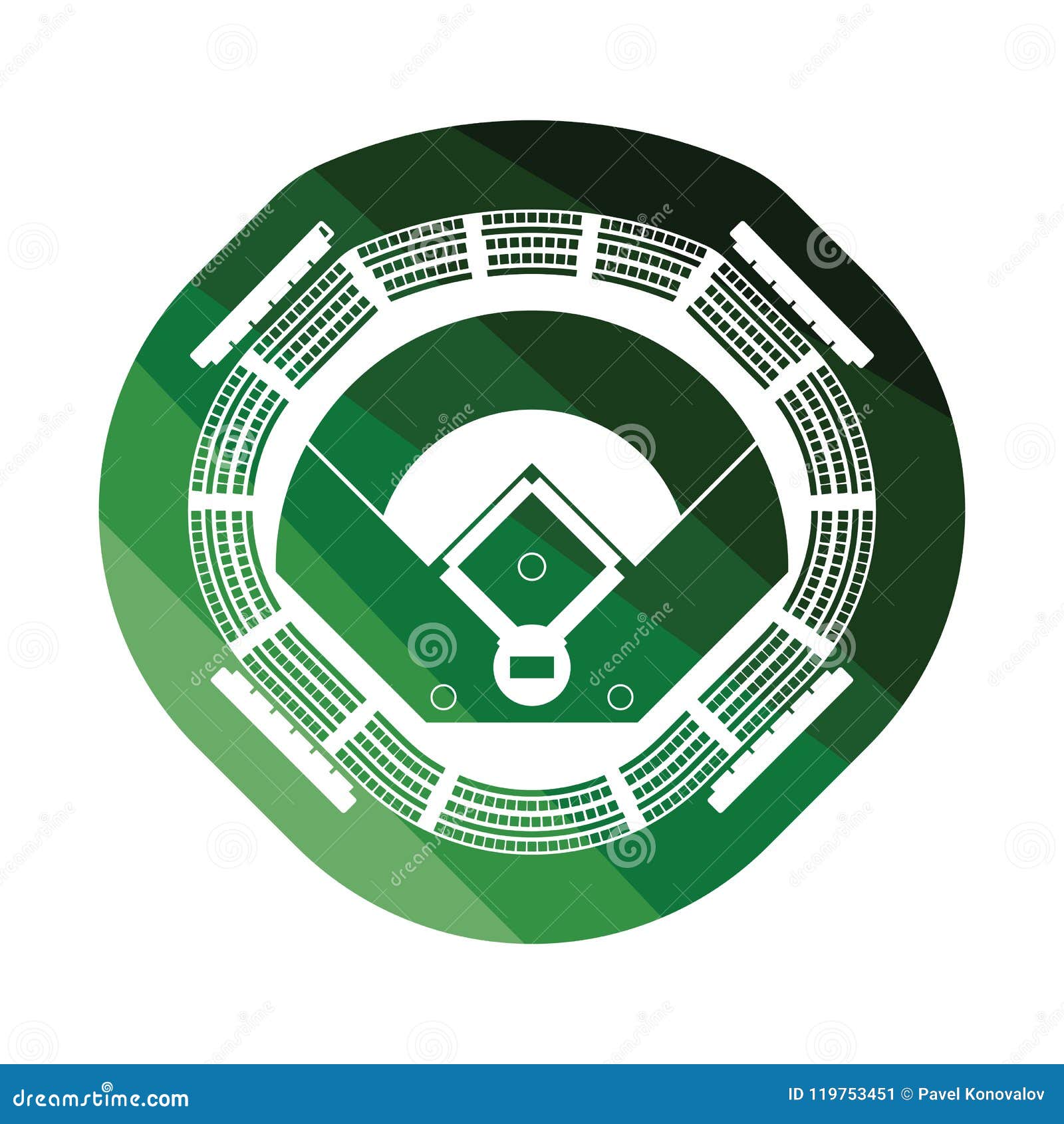 Baseball stadium icon stock vector. Illustration of baseball - 119753451