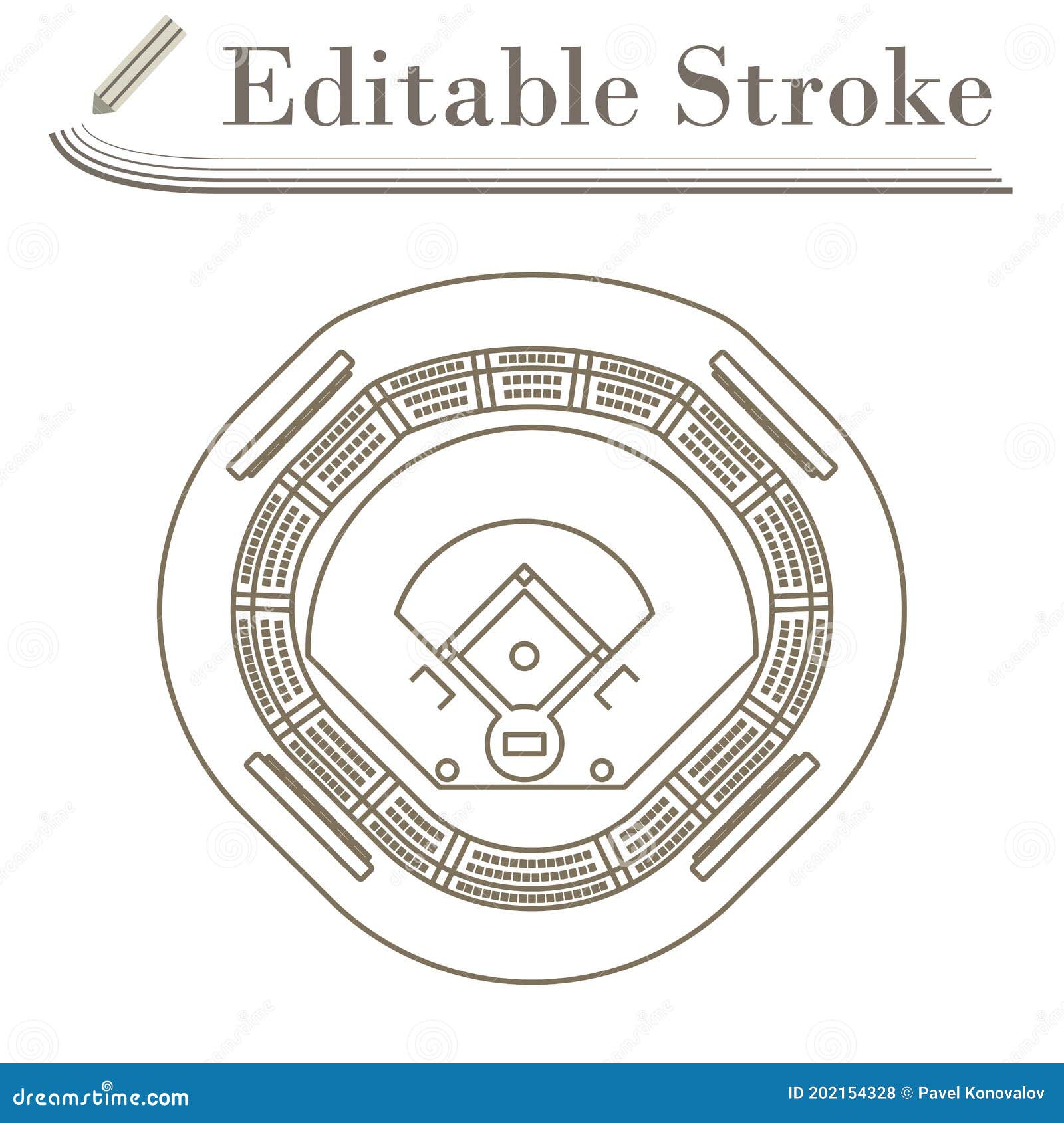 Baseball Stadium Icon stock vector. Illustration of green - 202154328