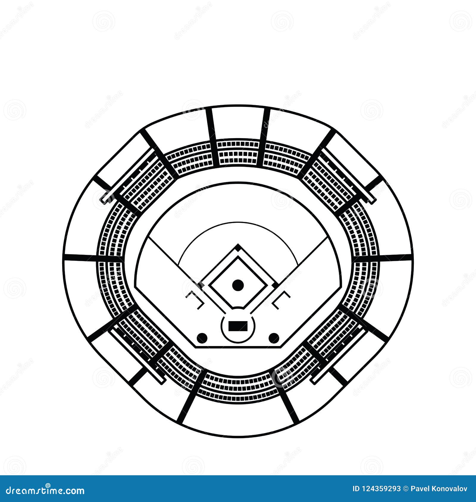 Baseball stadium icon stock vector. Illustration of professional ...