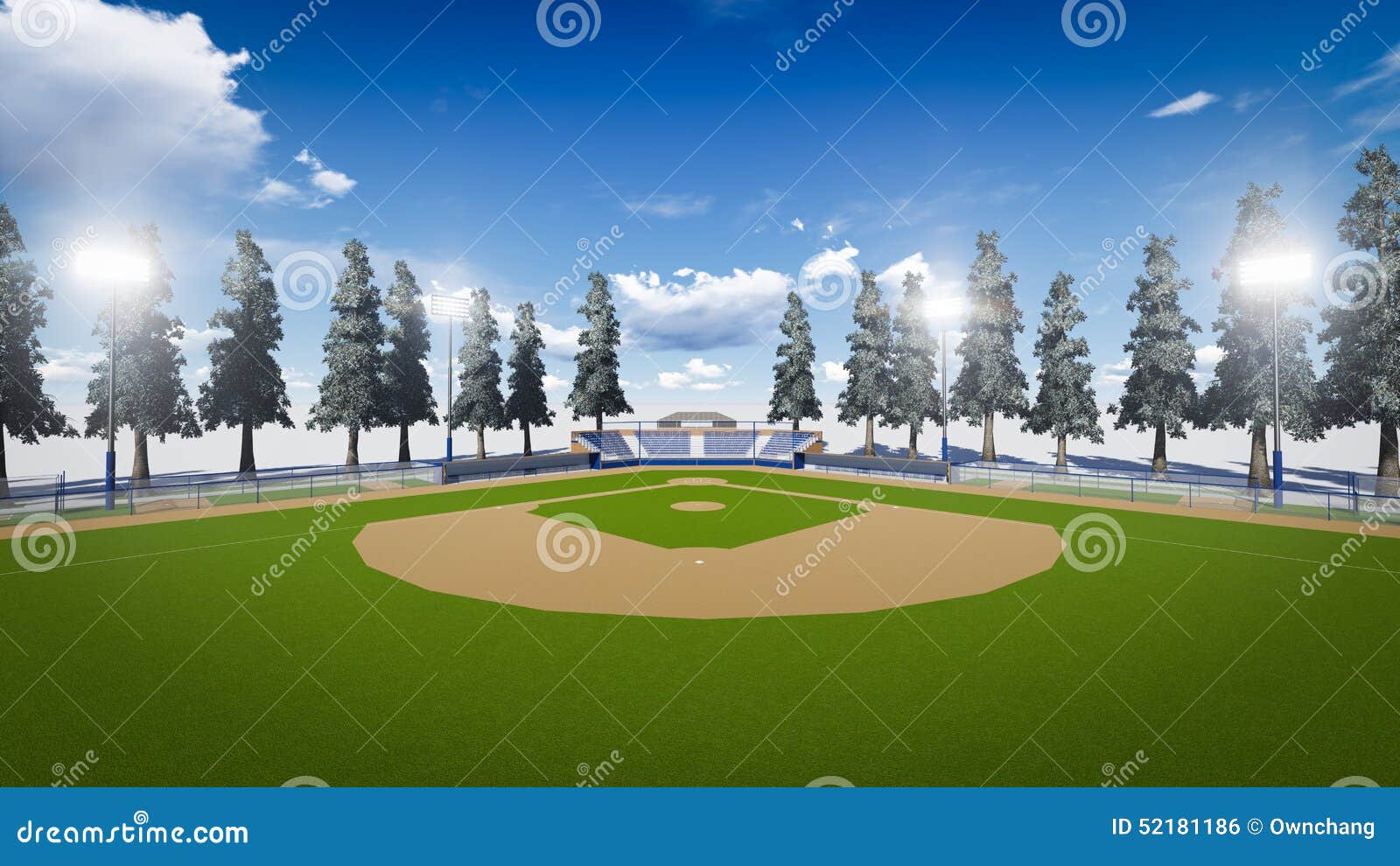 Cartoon Baseball Field Background