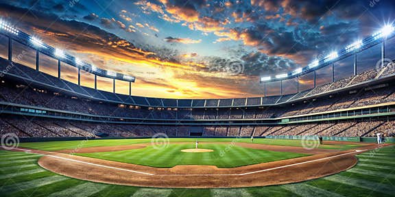 A Baseball Stadium with a View of the Field AI-Generated Content Stock ...