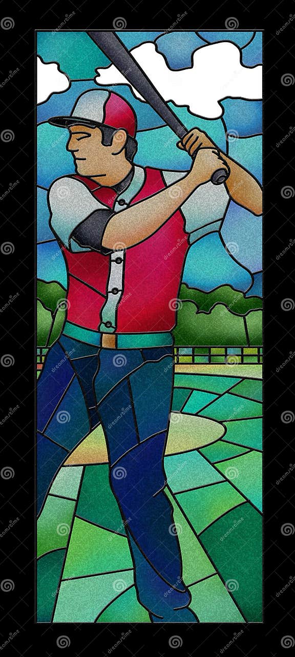Baseball stain glass stock photo. Image of field, player - 38180234