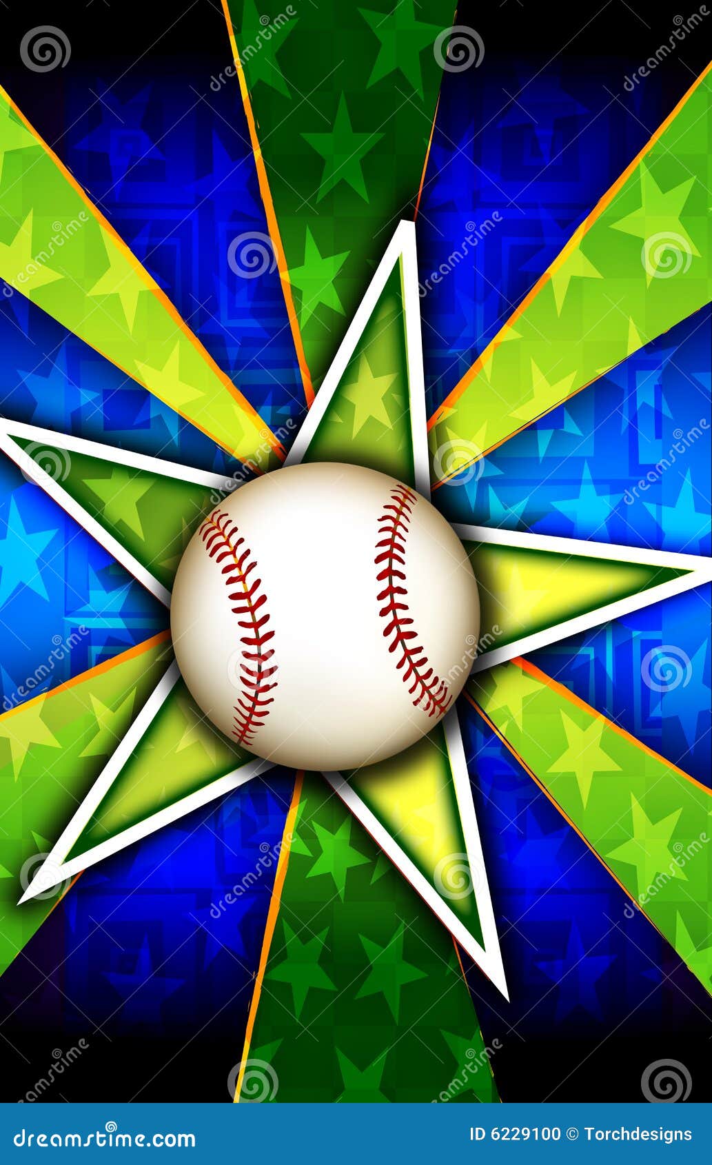 Baseball Star Burst Green stock illustration. Illustration of logos ...