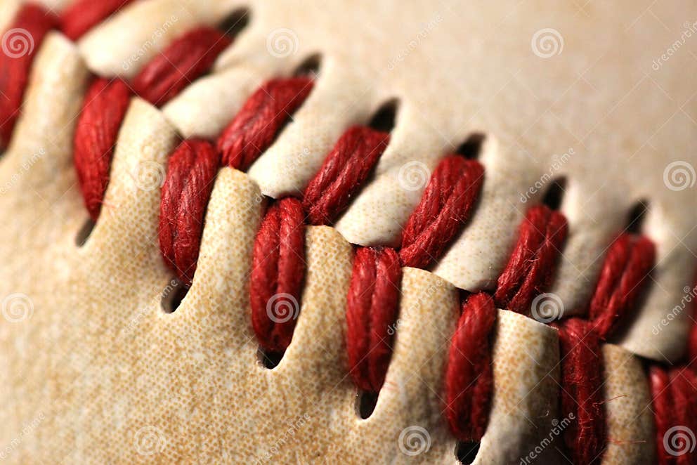 Baseball stitches close up stock photo. Image of macro - 11240372