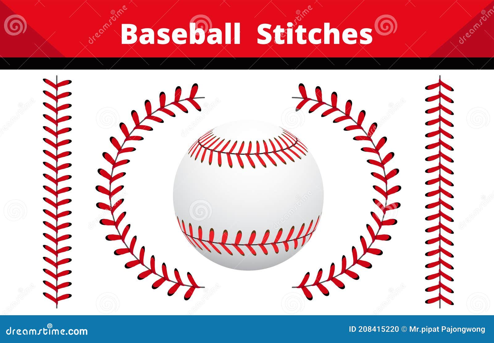 Softball Stitches Vector Illustration | CartoonDealer.com #106171512