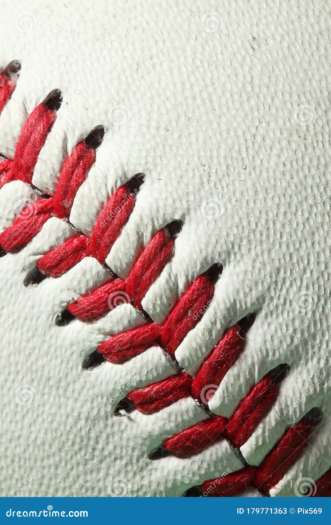 A Closeup Texture on a New Baseball. Stock Image - Image of abstract ...