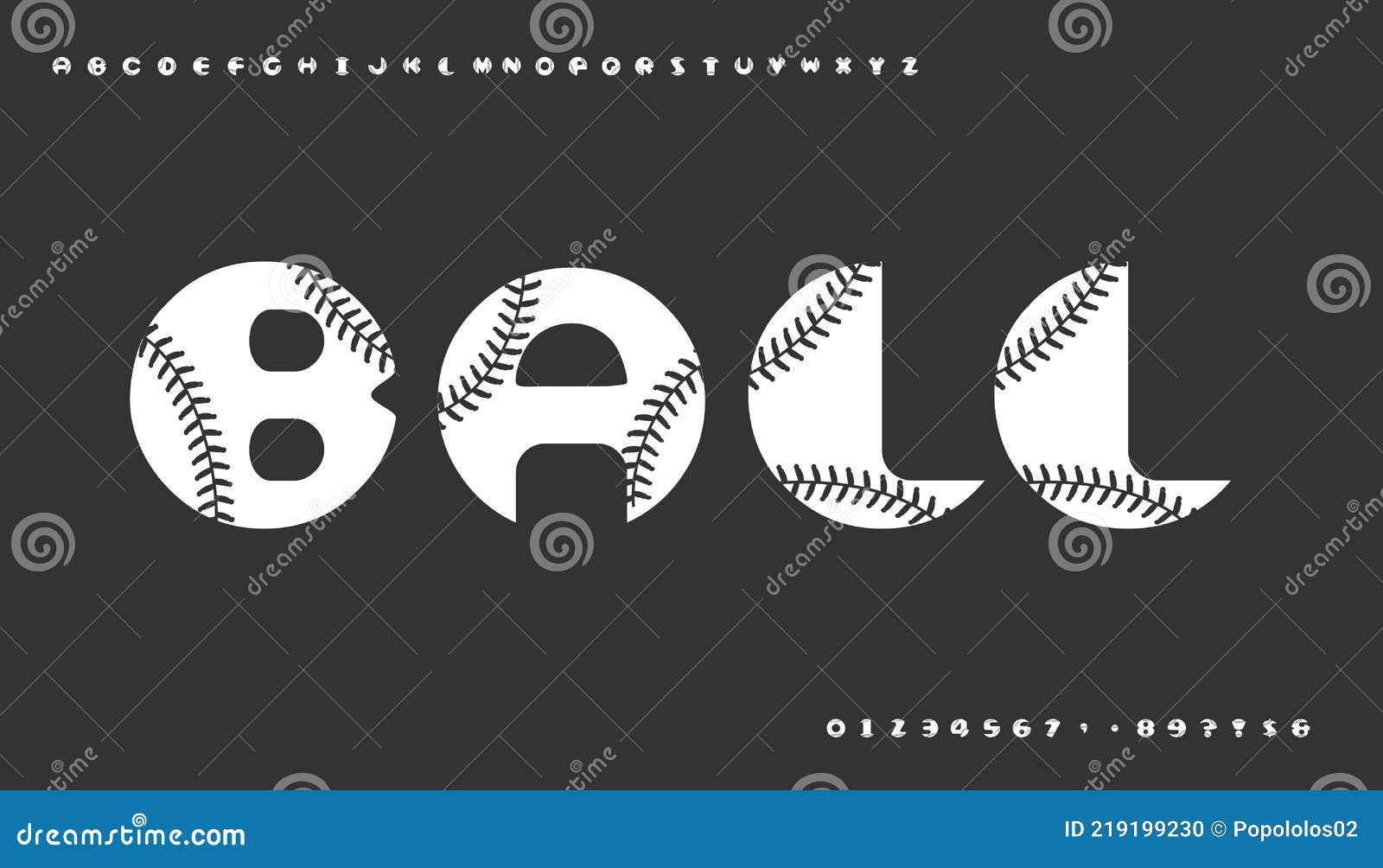 Baseball Style Font Design. Stock Vector - Illustration of vector ...